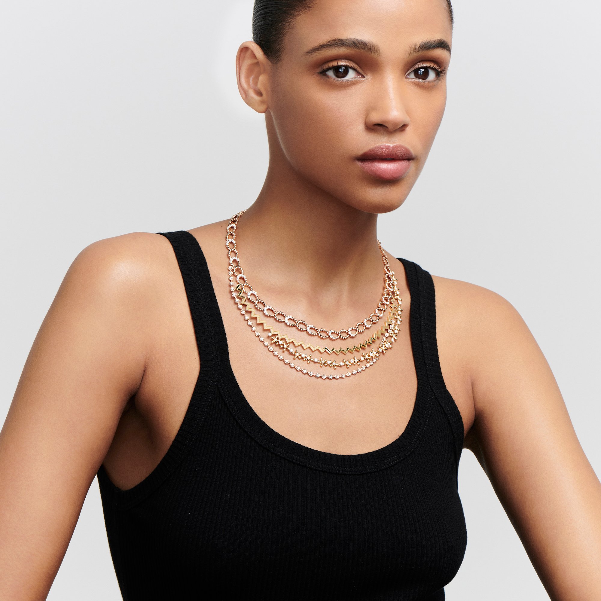 Galons Dior Necklace Yellow Gold, Pink Gold and Diamonds | DIOR