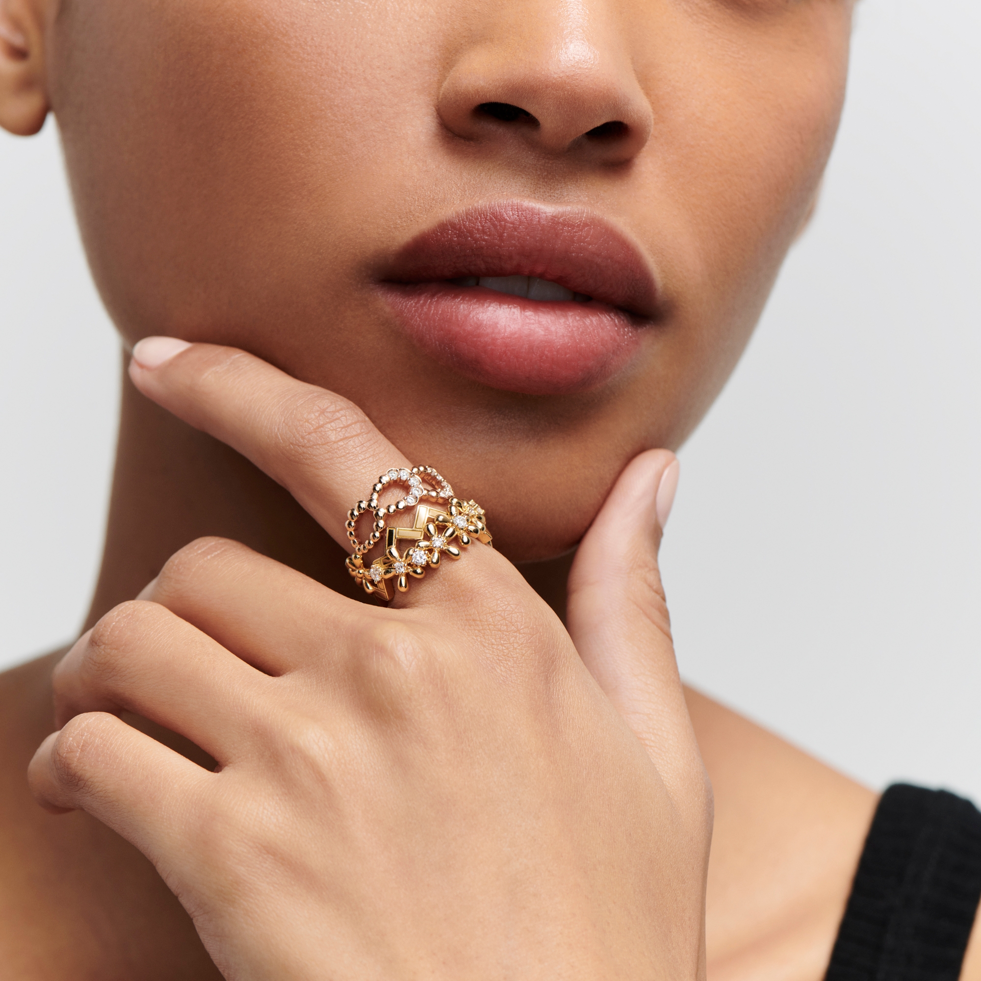 Galons Dior Ring Gelbgold und Rosegold mit Diamanten DIOR