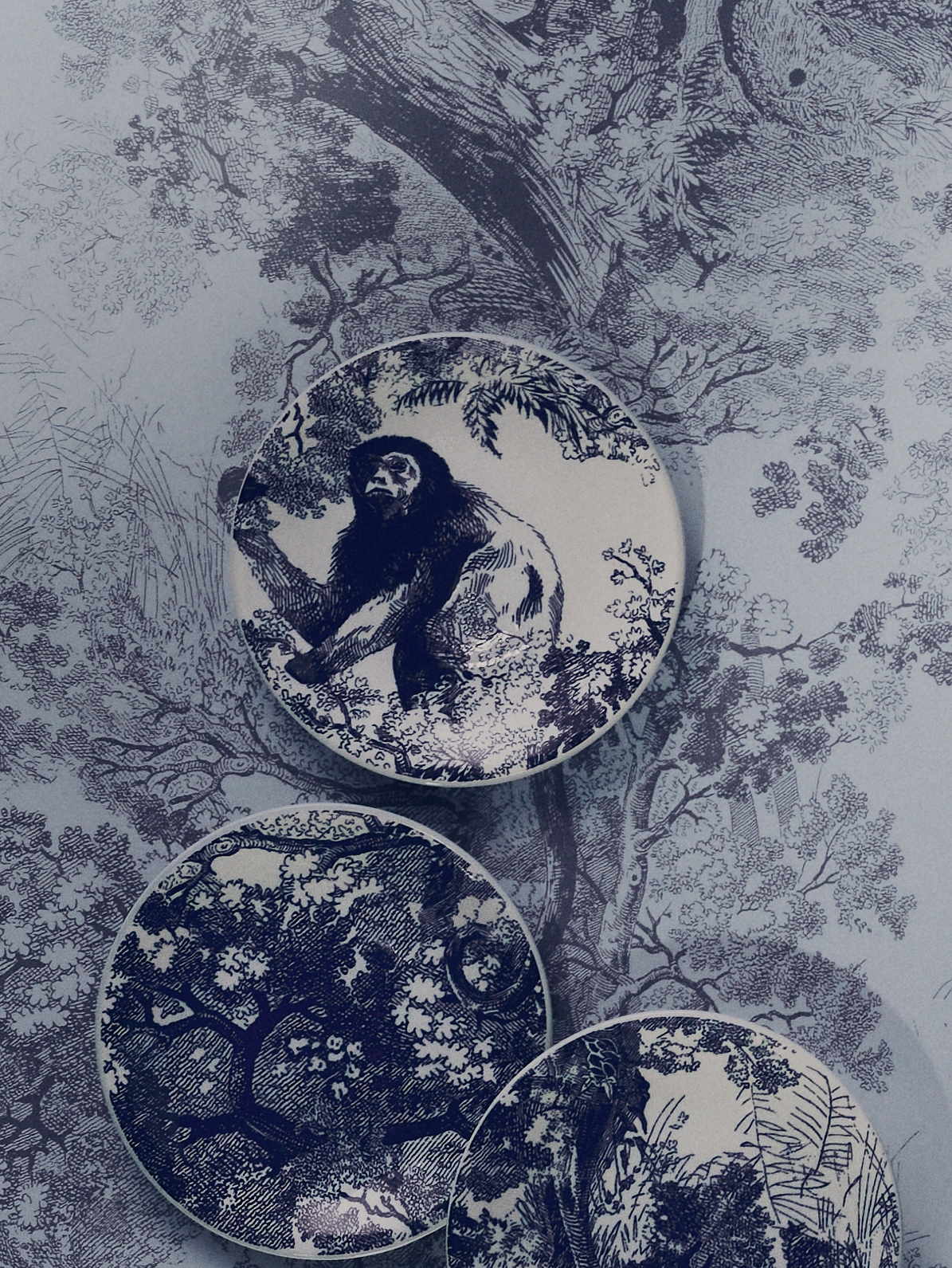 Set of Six Dinner Plates Toile de Jouy, Blue | DIOR