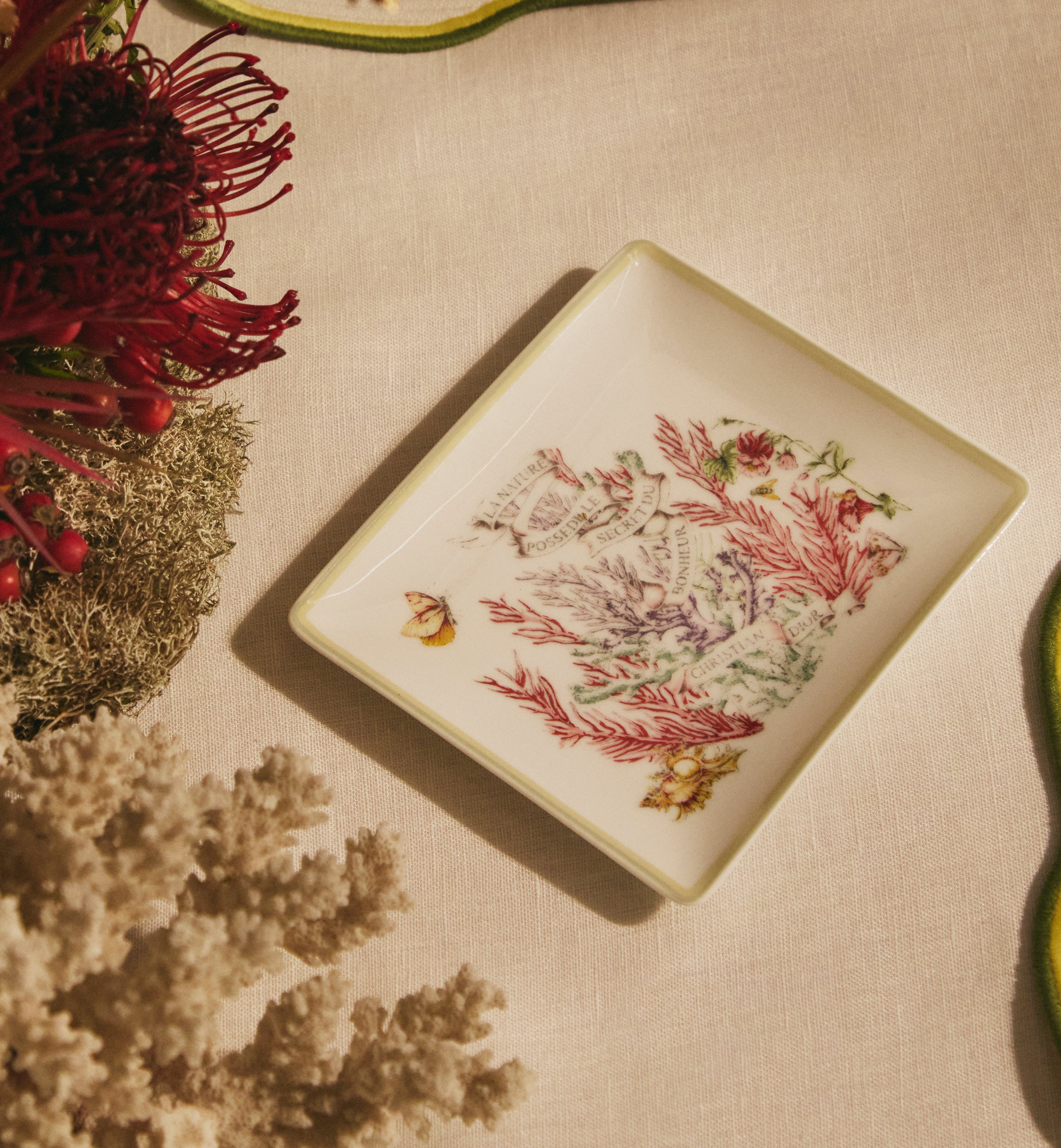 Trinket Tray White Limoges Porcelain with Multicolor Dior Cabinet de la ...