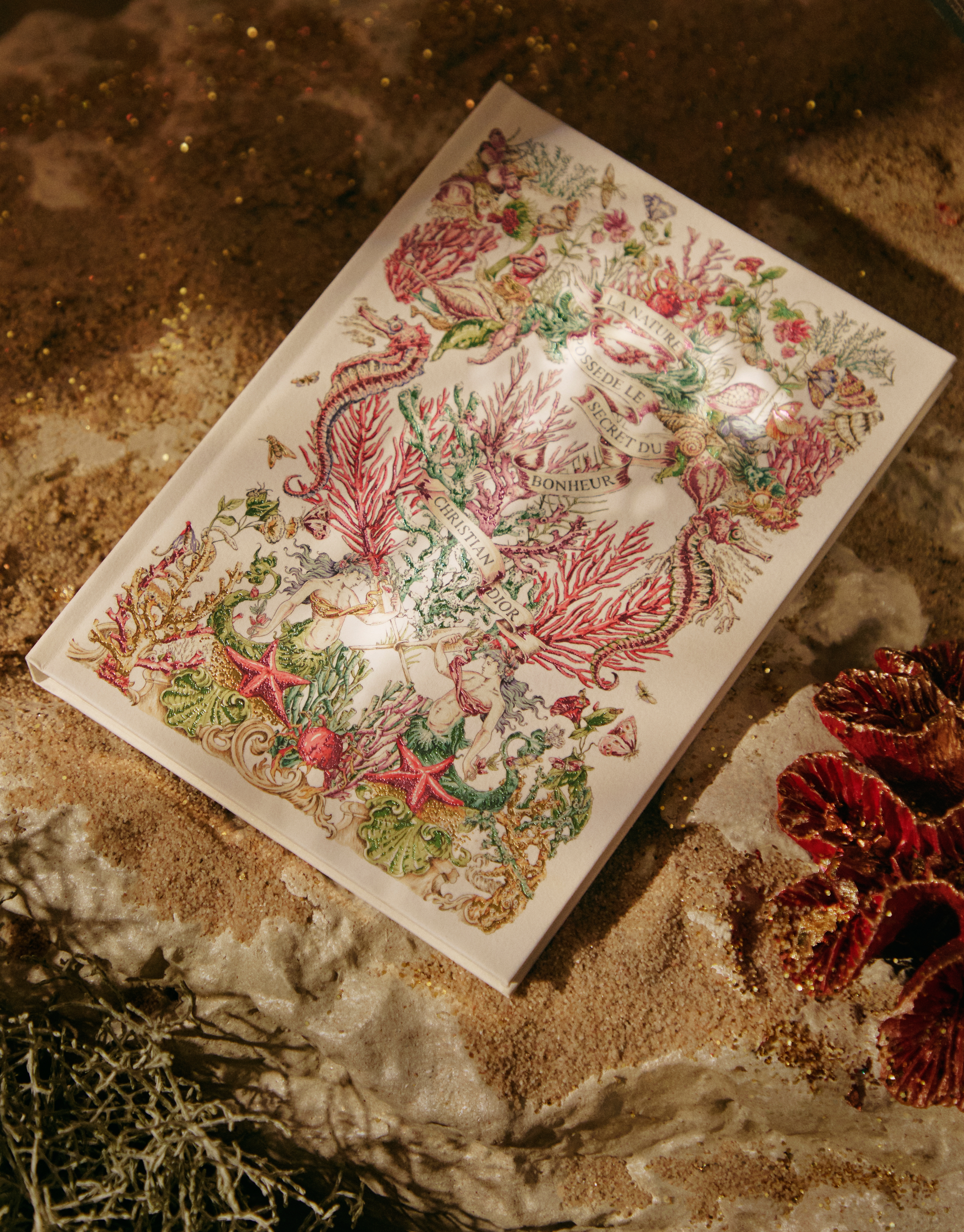 Notebook White Cover with Multicolor Dior Cabinet de la Mer Motif | DIOR