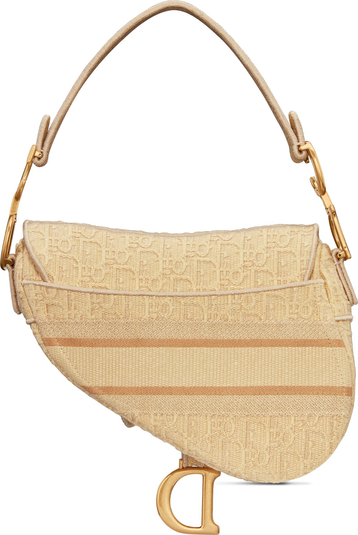 Sac Saddle Raphia brodé Dior Oblique beige | DIOR