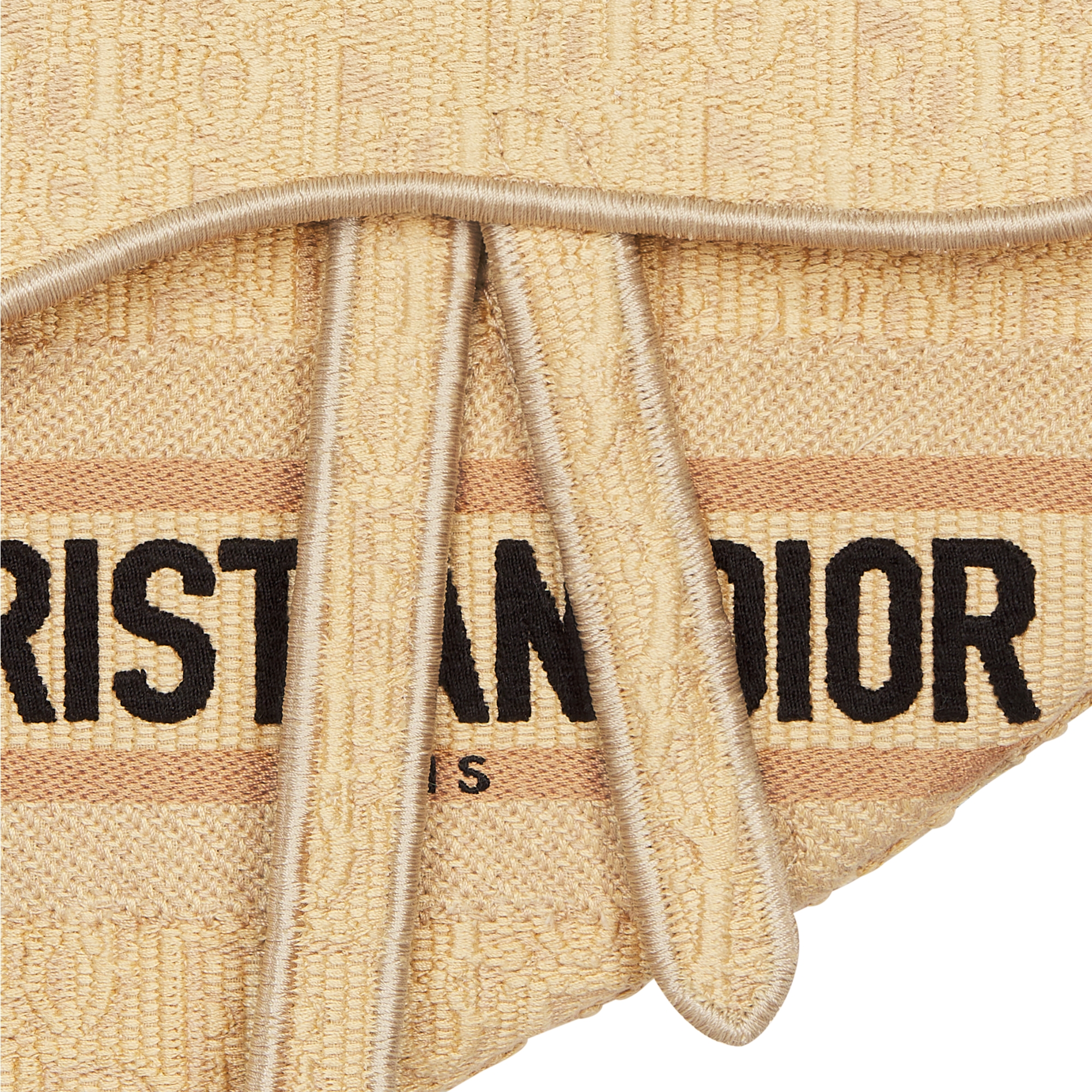 Saddle Bag Beige Dior Oblique Embroidered Raffia | DIOR