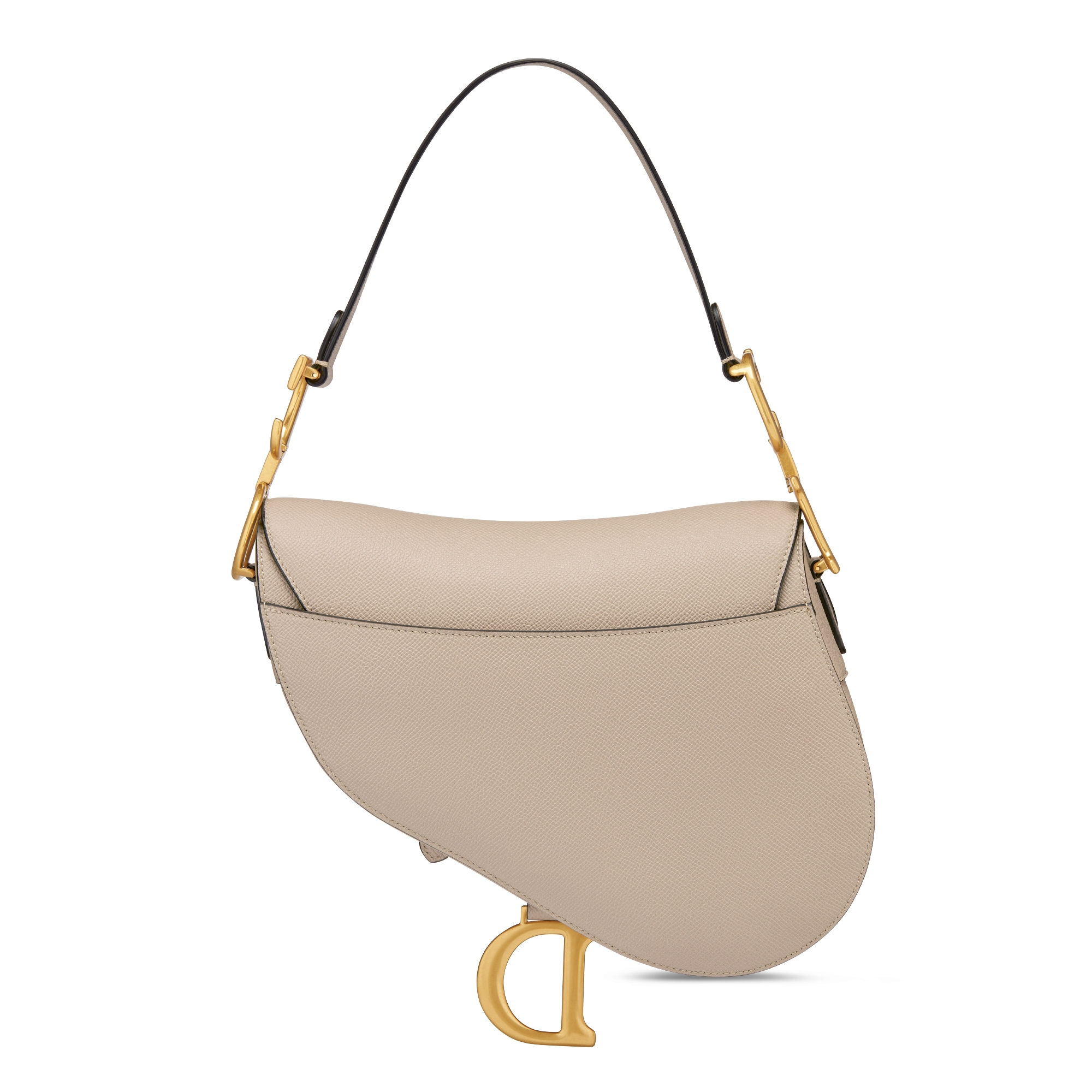 Saddle Bag with Strap Powder Beige Grained Calfskin | DIOR