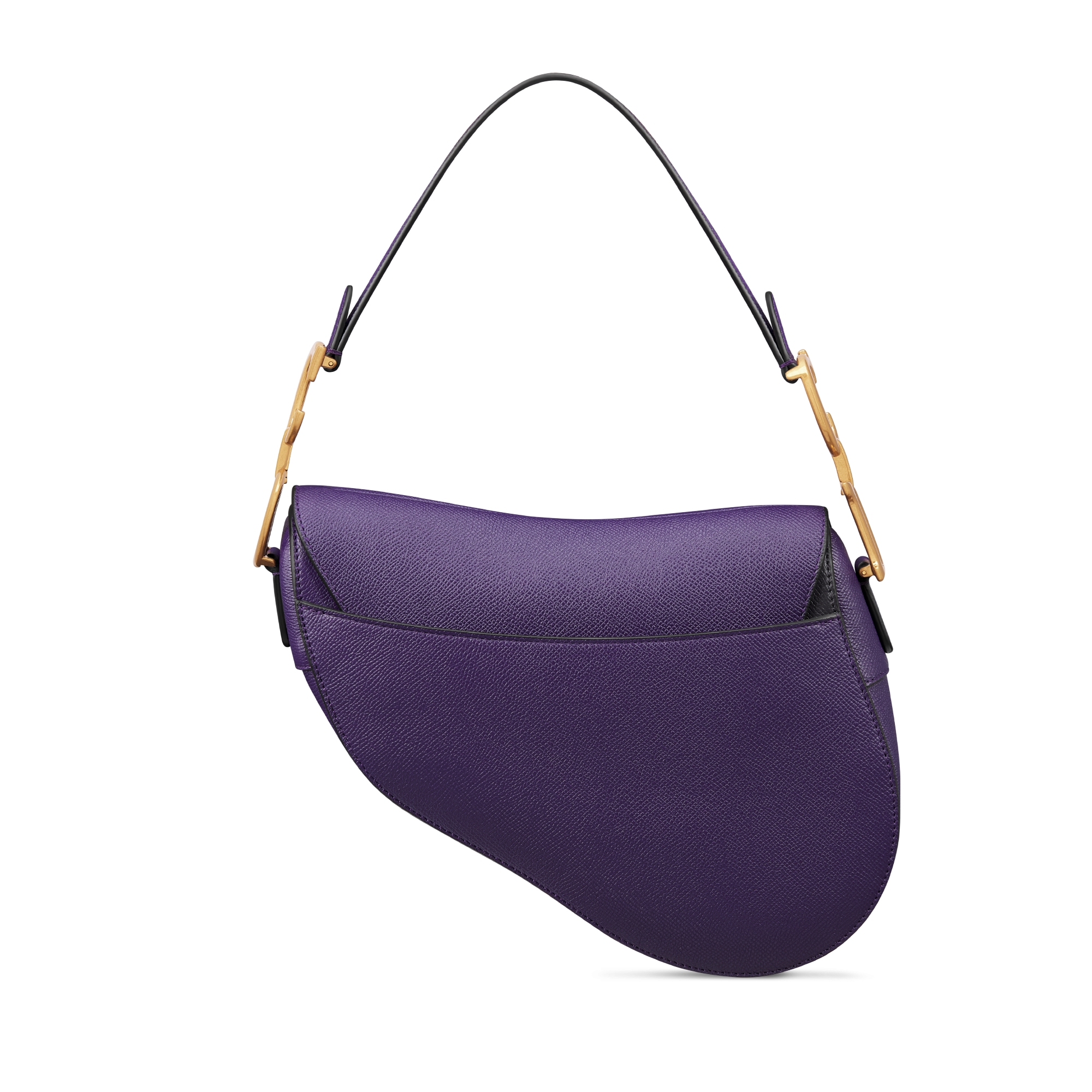 Saddle Bag mit Trageriemen Genarbtes Kalbsleder in sattem Lila | DIOR