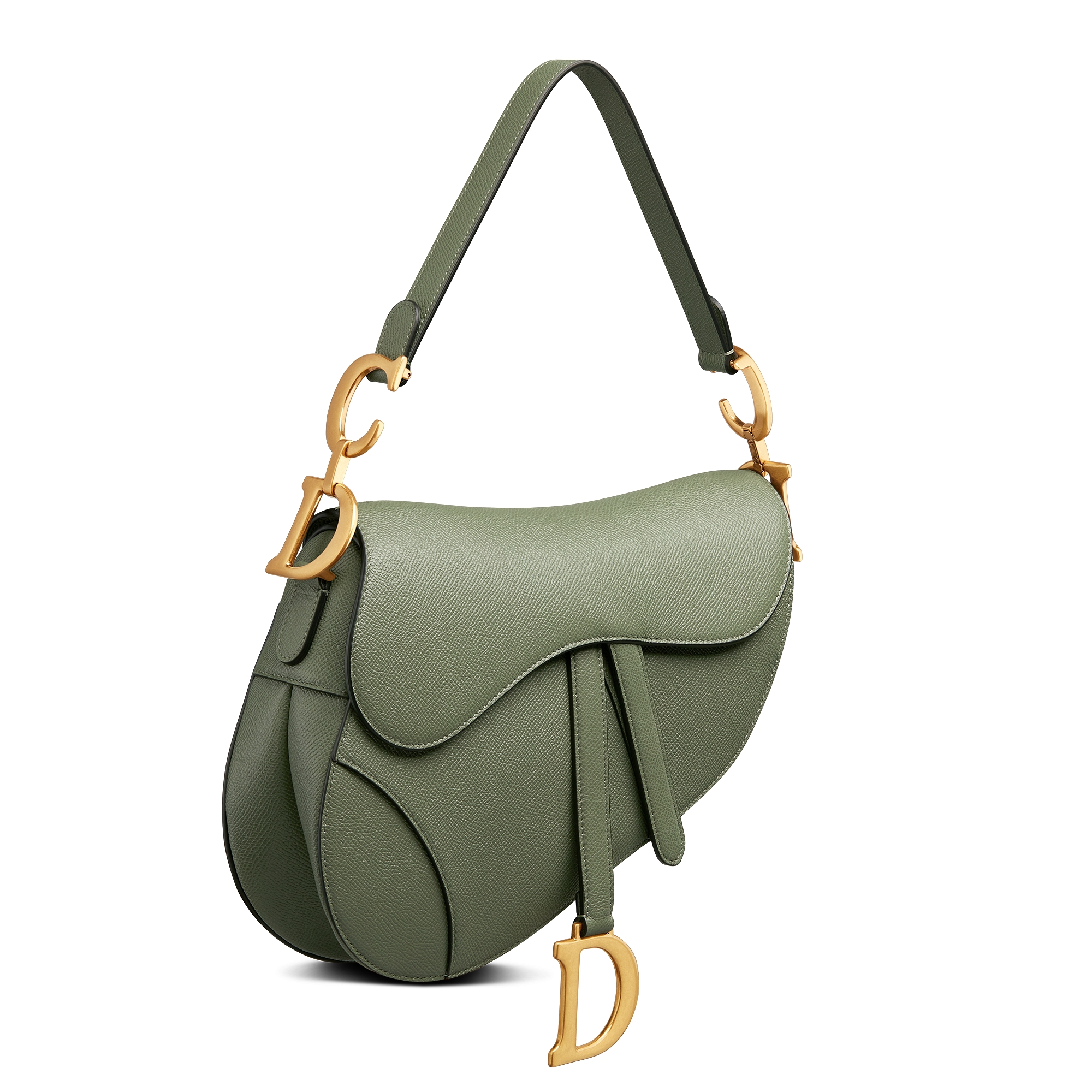 Bolso Saddle con bandolera Piel de becerro graneada verde cedro | DIOR