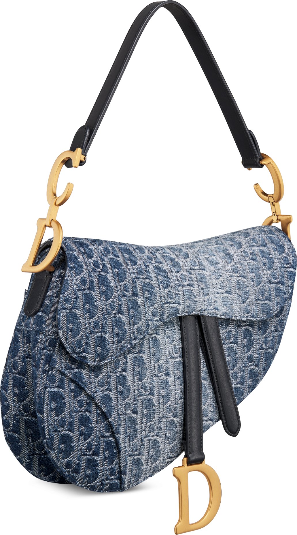 Borsa a tracolla Saddle Jacquard Denim Dior Oblique blu | DIOR