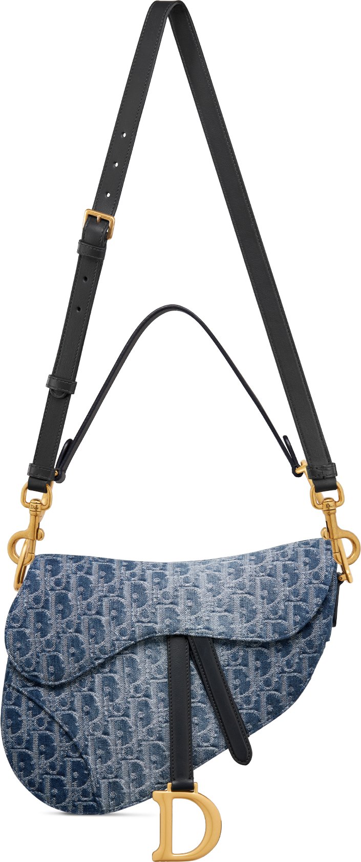 Saddle-tas met schouderband Blauwe Denim Dior Oblique-jacquard | DIOR