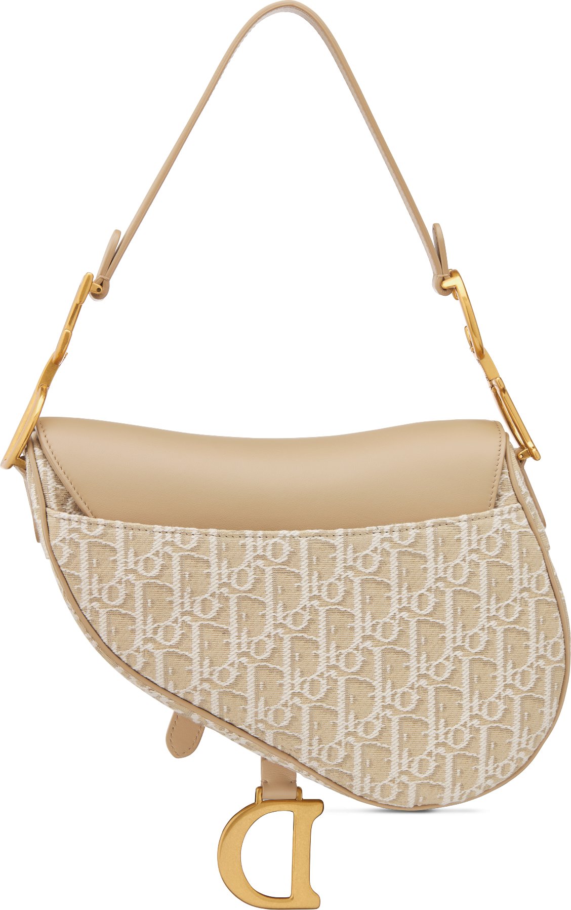 Saddle Bag with Strap Dior Oblique Jacquard and Natural Smooth Calfskin ...