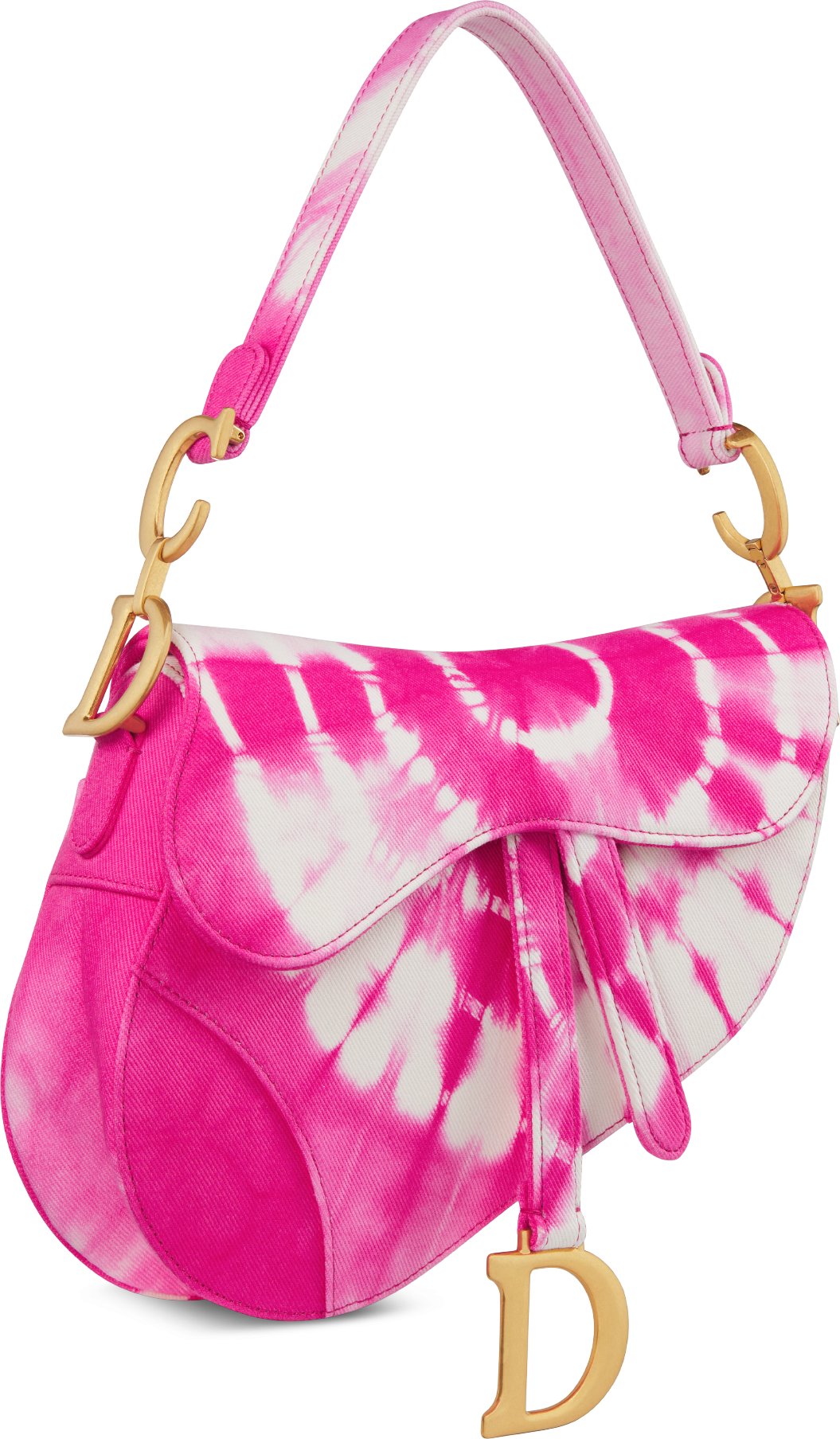 Bolsa Saddle Miss Dior com alça Denim Tie & Dior fúcsia | DIOR