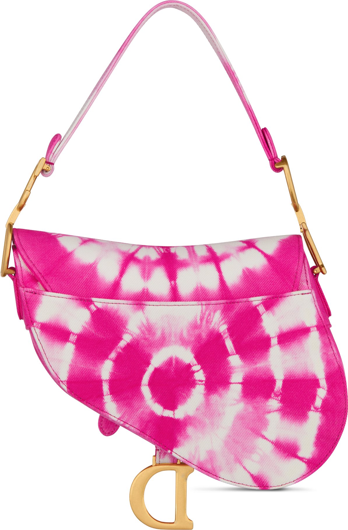 Saddle-tas met schouderband uit de Miss Dior-lijn Fuchsia Tie & Dior ...