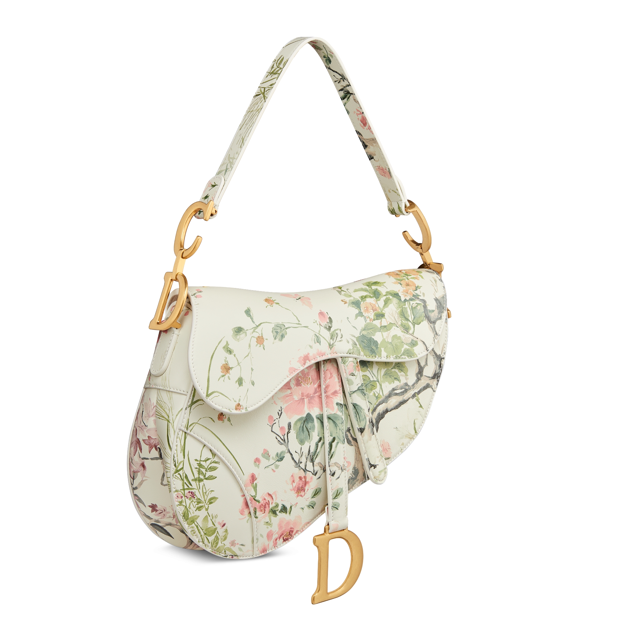 Saddle Bag with Strap Multicolor Dior Saisons Printemps-Été Printed Calfskin | DIOR