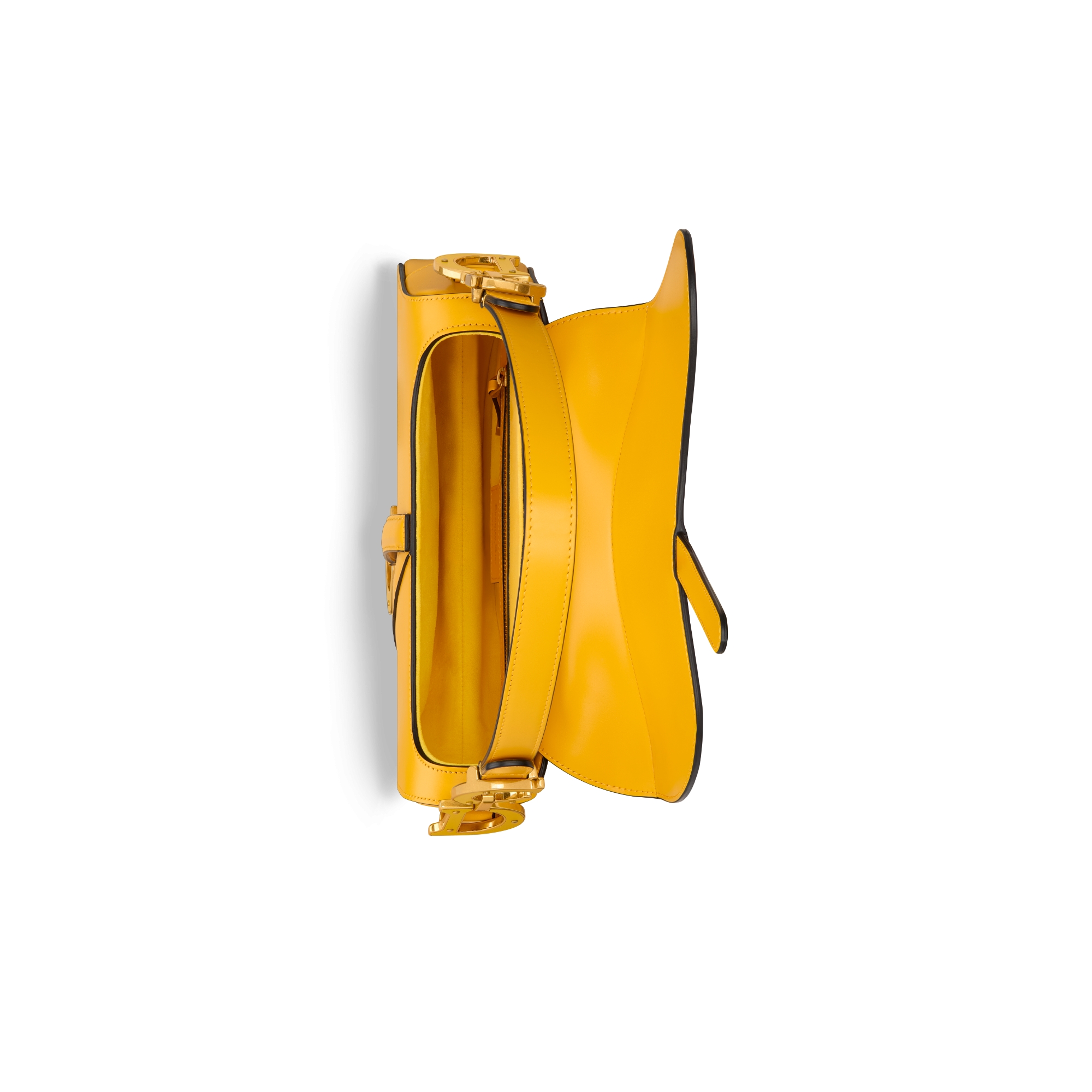 Sac Saddle à bandoulière Cuir de veau lisse couleur Sunny Yellow | DIOR