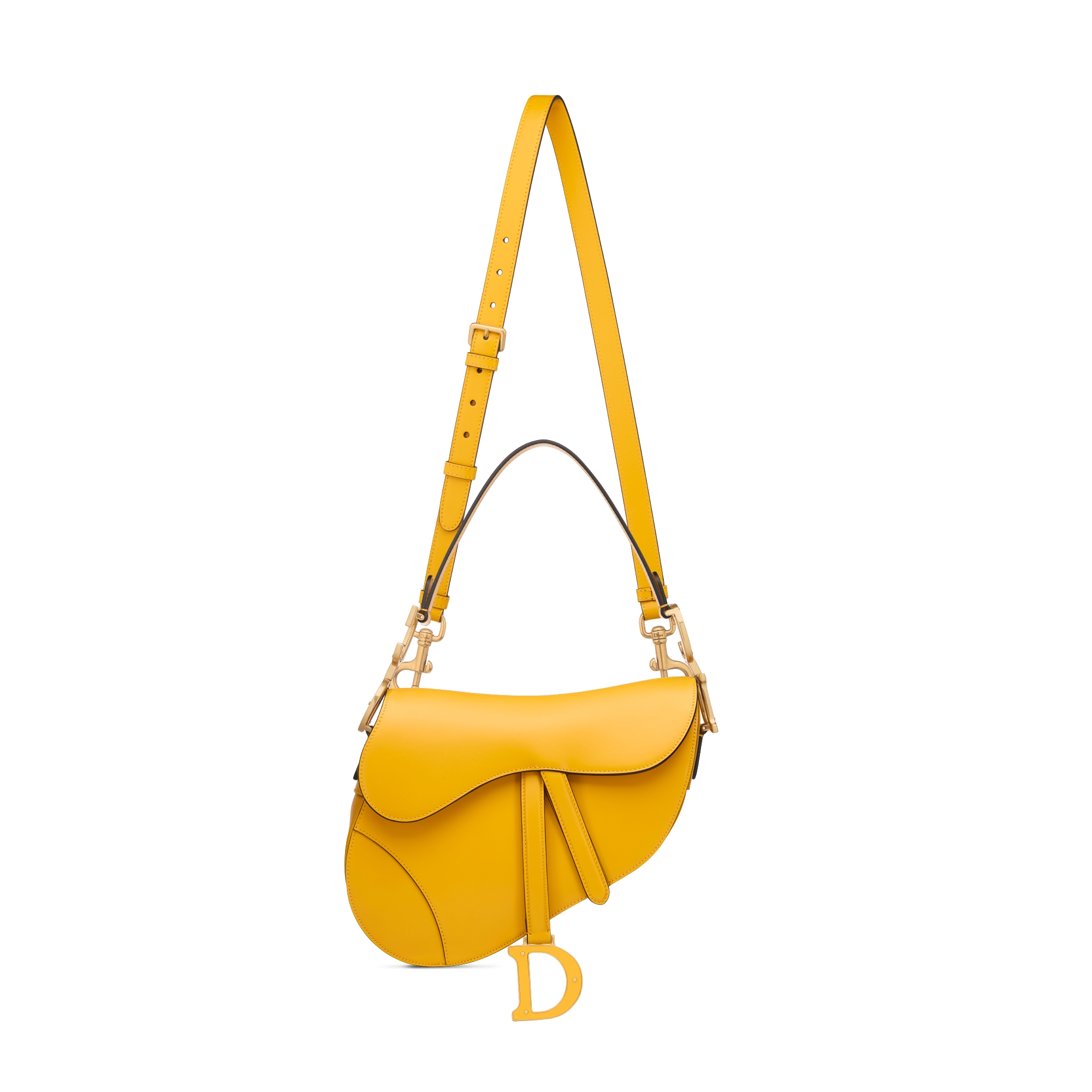 Saddle Bag with Strap Sunny Yellow Smooth Calfskin | DIOR