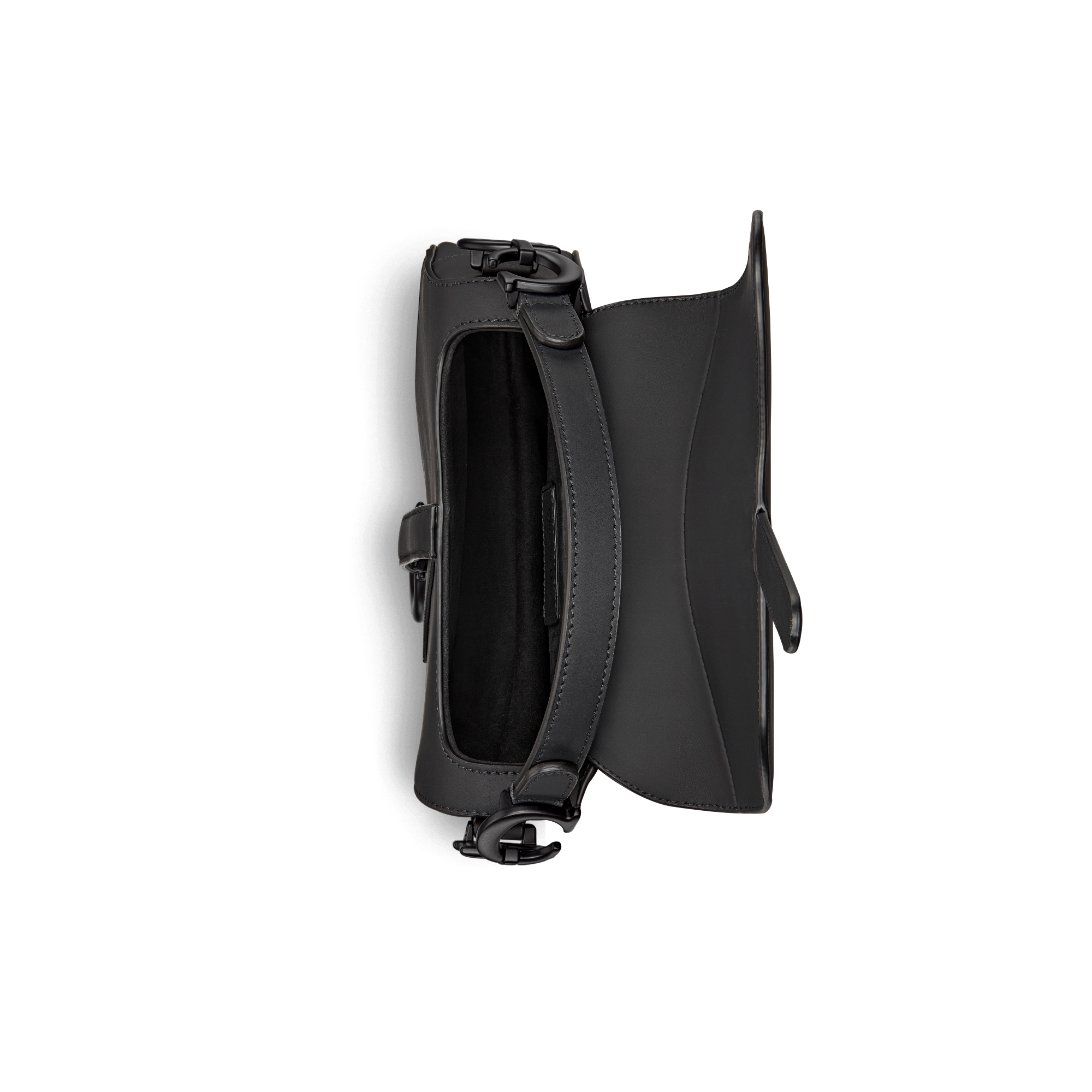 Mini Saddle Bag with Strap Black Ultramatte Calfskin | DIOR