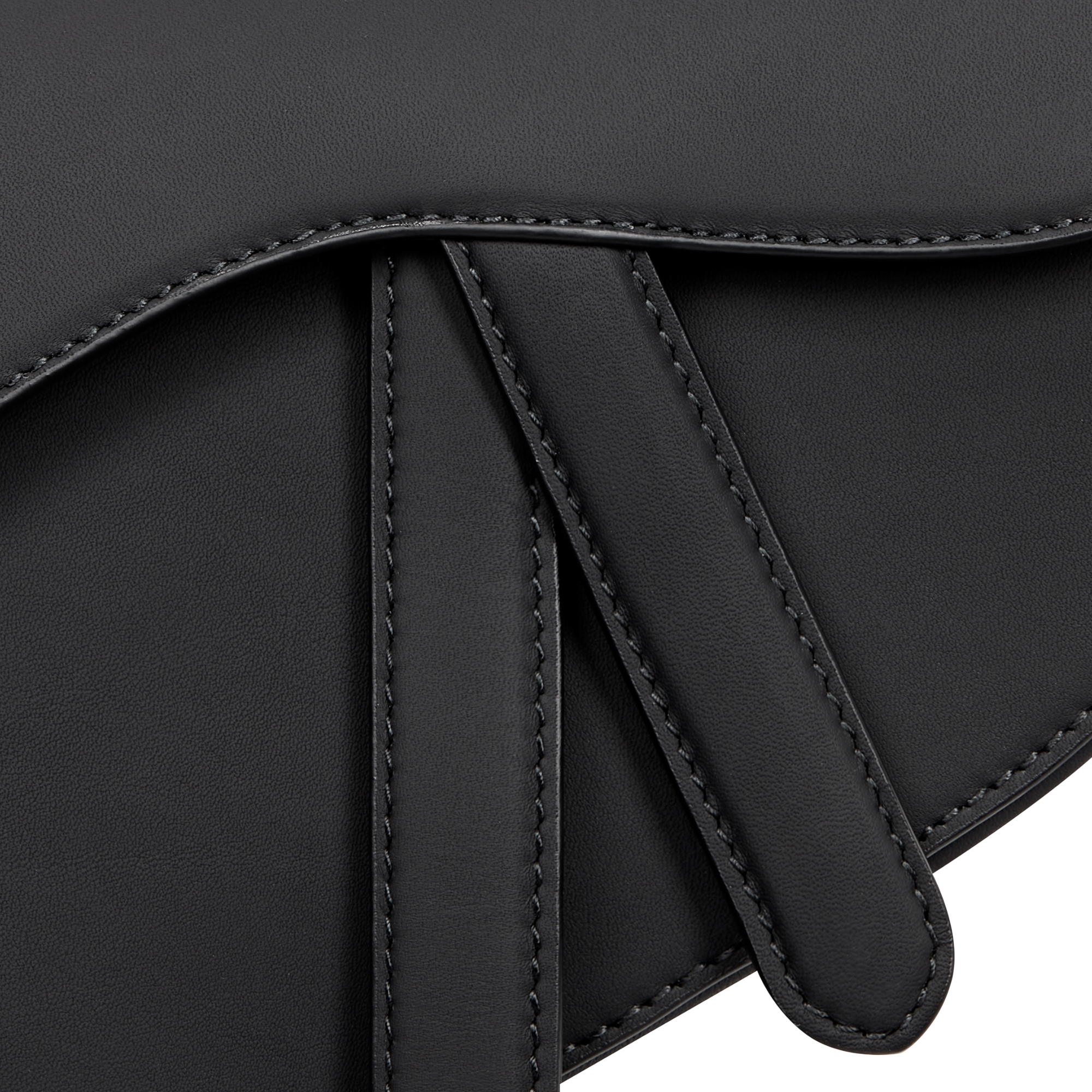 Mini Saddle Bag with Strap Black Ultramatte Calfskin | DIOR