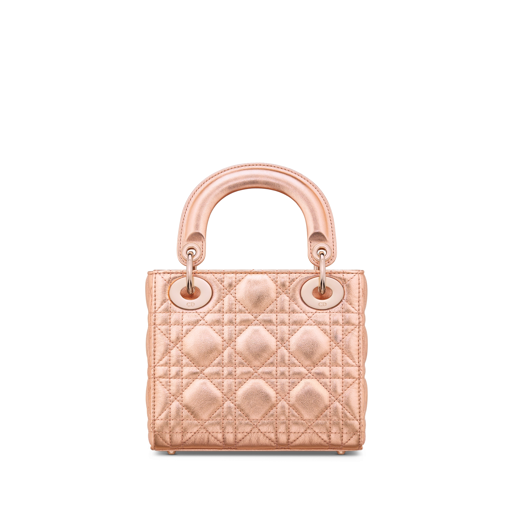Mini Lady Dior Bag Pink Metallic Cannage Calfskin | DIOR