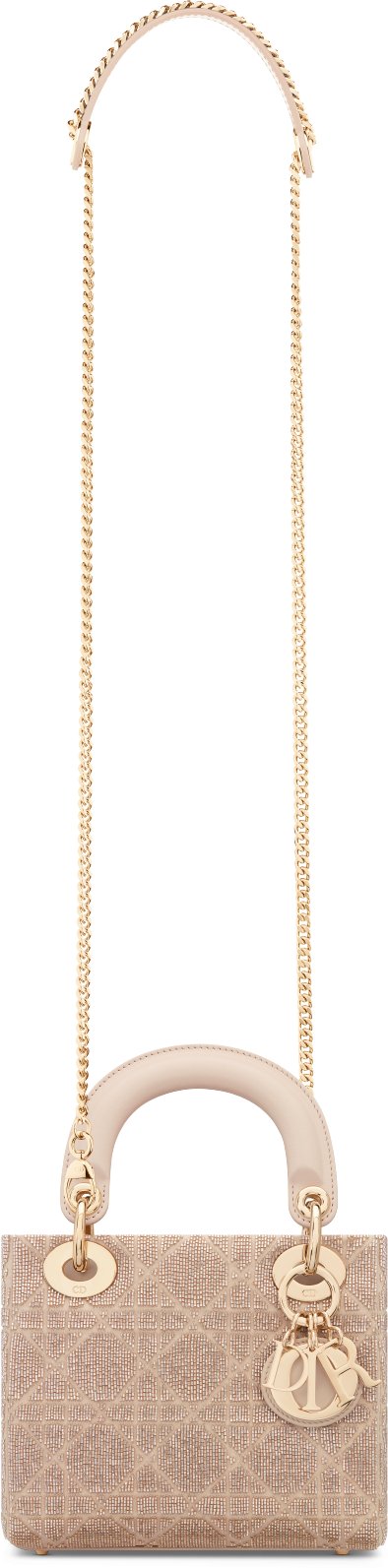 Sac Lady Dior Mini Coton brodé de micro perles à motif Cannage couleur ...