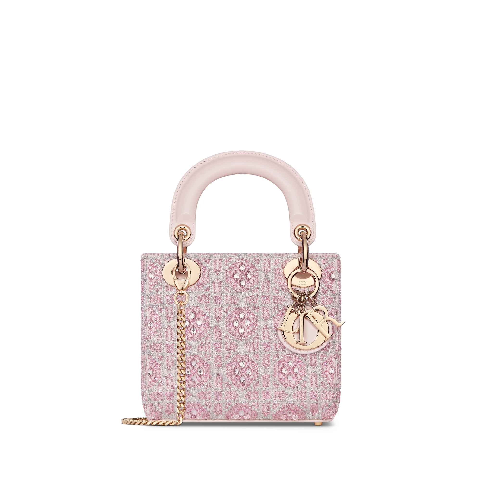 Bolso mini Lady Dior Bordado Cannage con cuentas negras y strass ...