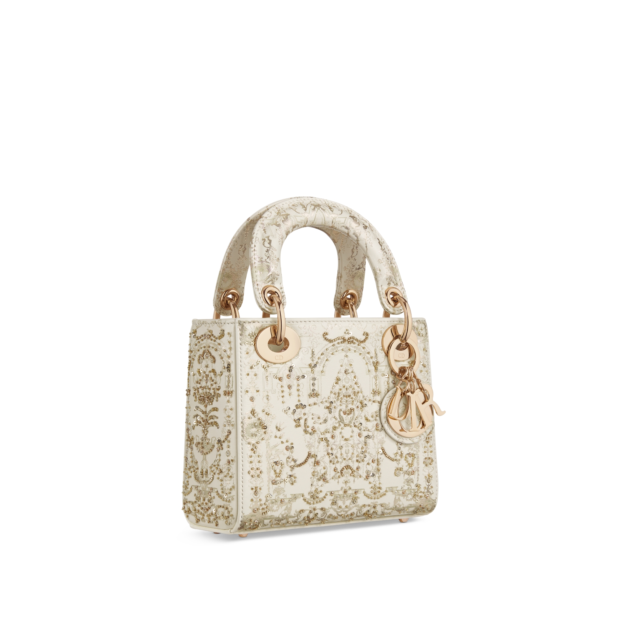 Mini Lady Dior Bag Latte Calfskin with Dioresque Stella Print and ...