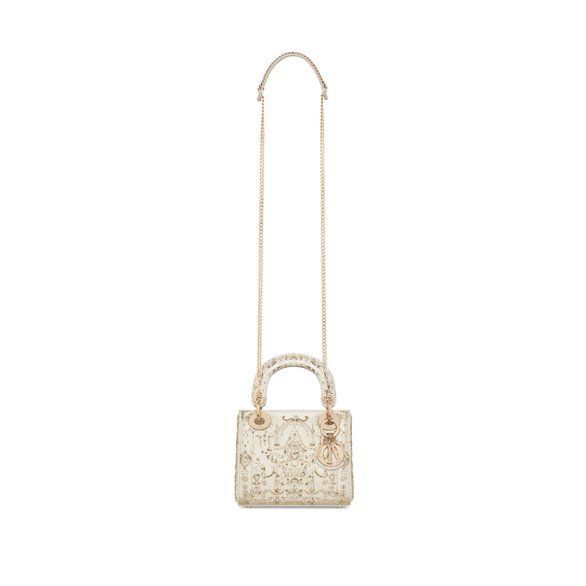 Mini Lady Dior Bag Latte Calfskin with Dioresque Stella Print and ...