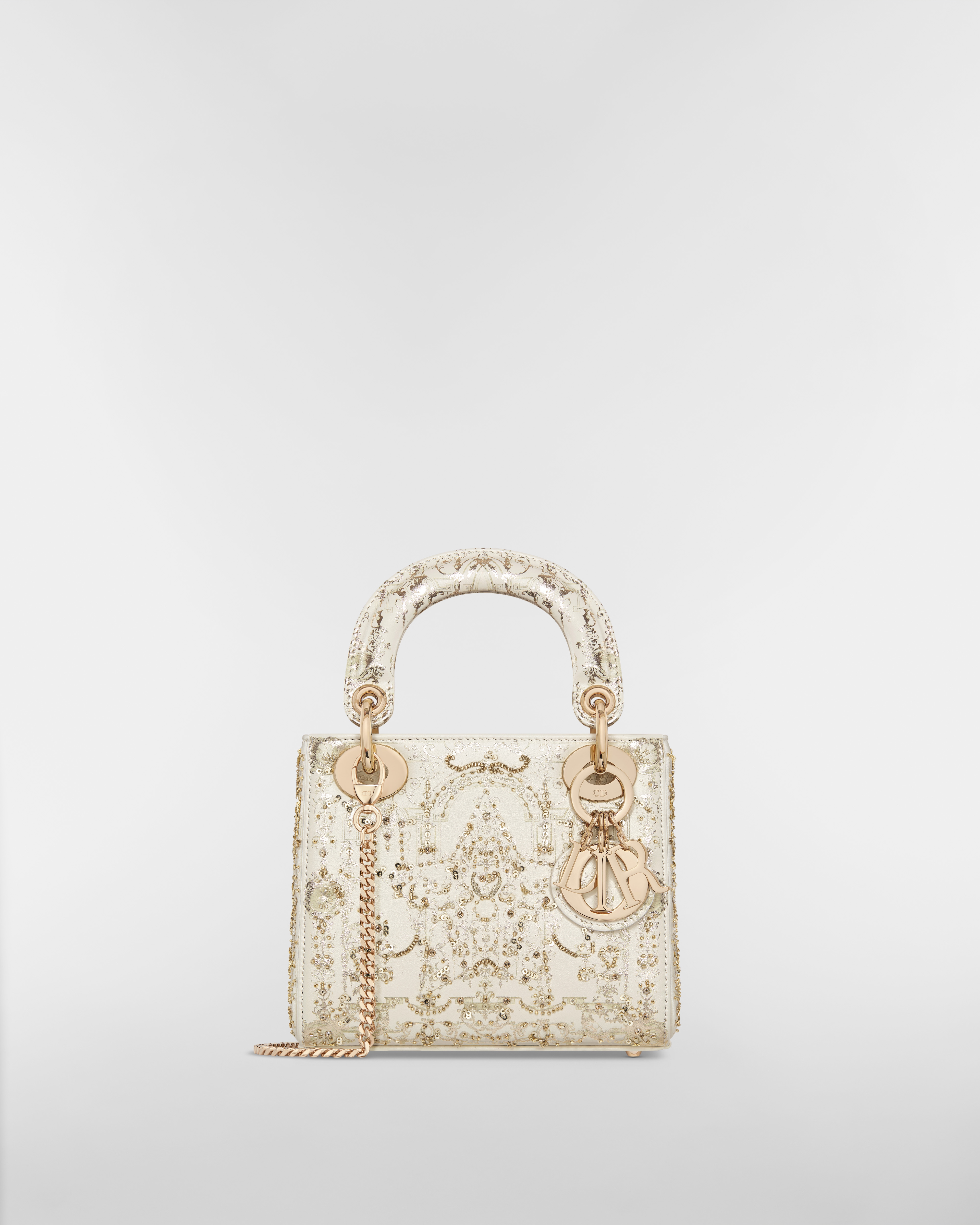 Mini Lady Dior Bag Latte Calfskin with Dioresque Stella Print and ...