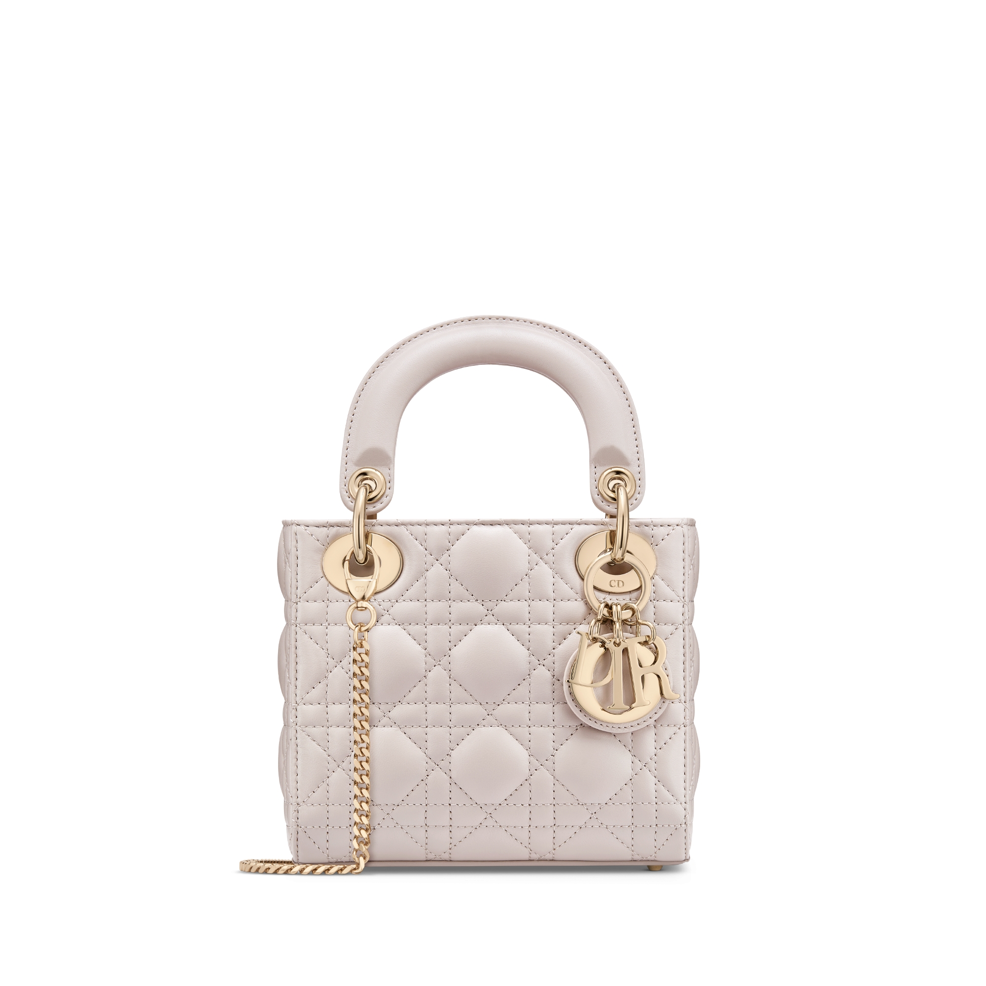 Mini Lady Dior Bag Linen Beige Cannage Lambskin | DIOR