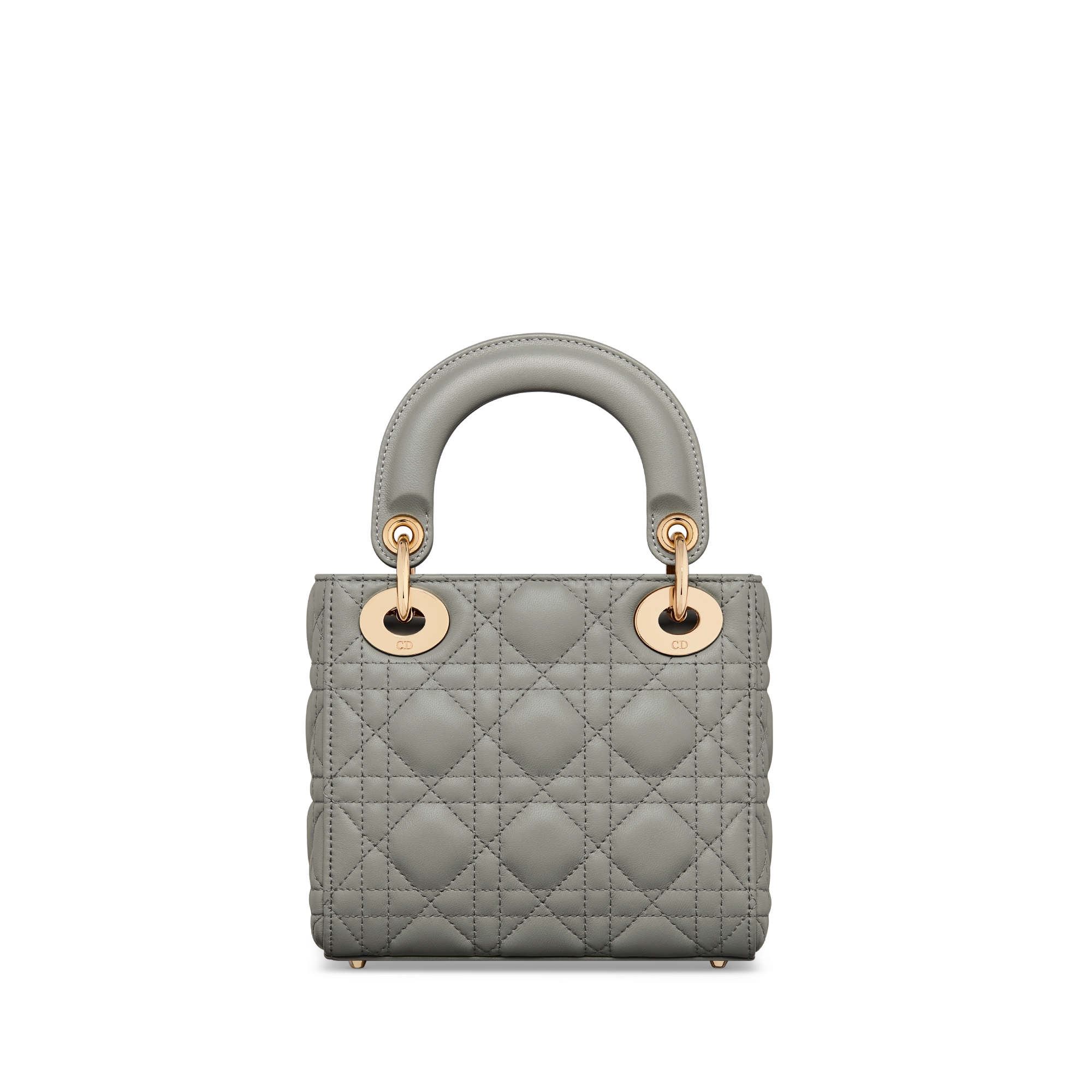Mini Lady Dior Bag Stone Gray Cannage Lambskin | DIOR