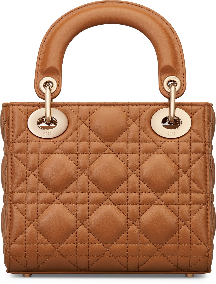 Mini Lady Dior Bag Golden Saddle Cannage Lambskin | DIOR