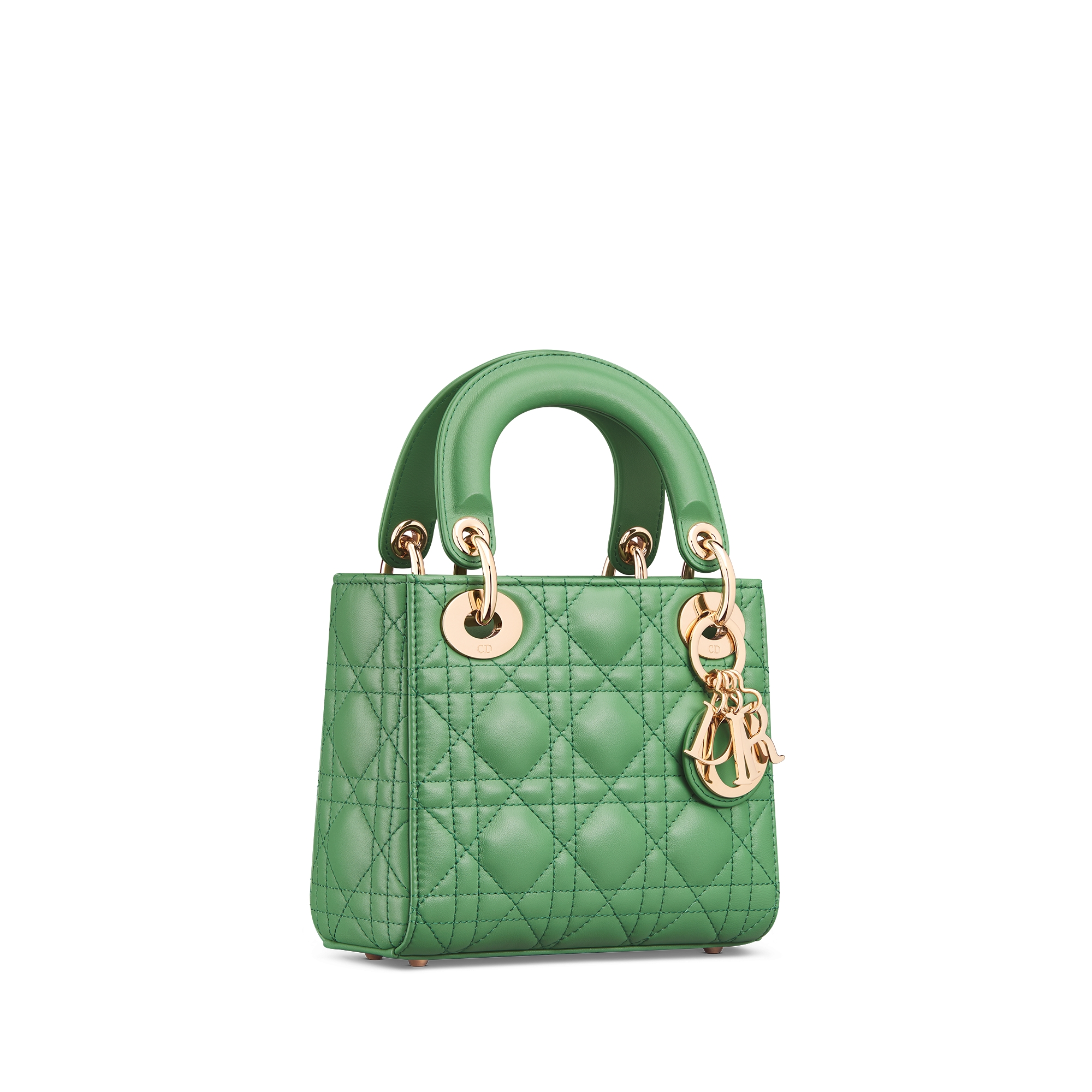 Sac Lady Dior Mini Cuir d'agneau Cannage vert jade | DIOR