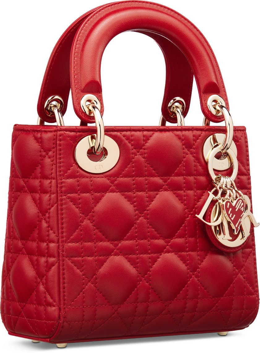 Dioramour Mini Lady Dior Bag Red Cannage Lambskin | DIOR