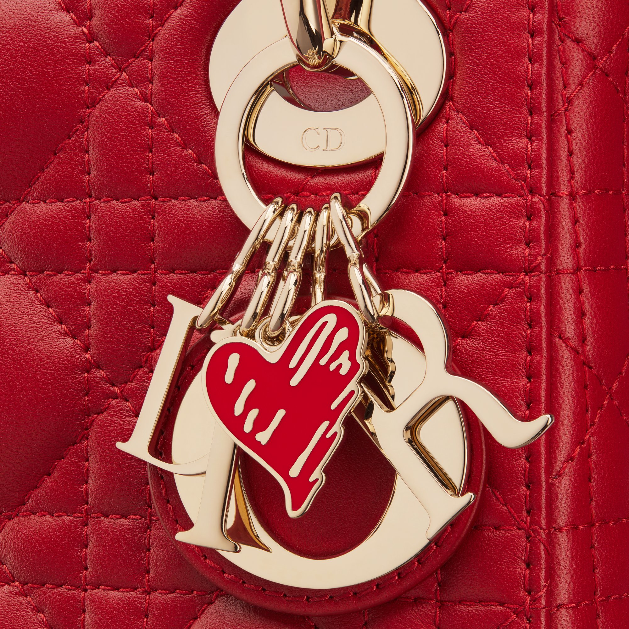 Dioramour Mini Lady Dior Bag Red Cannage Lambskin | DIOR