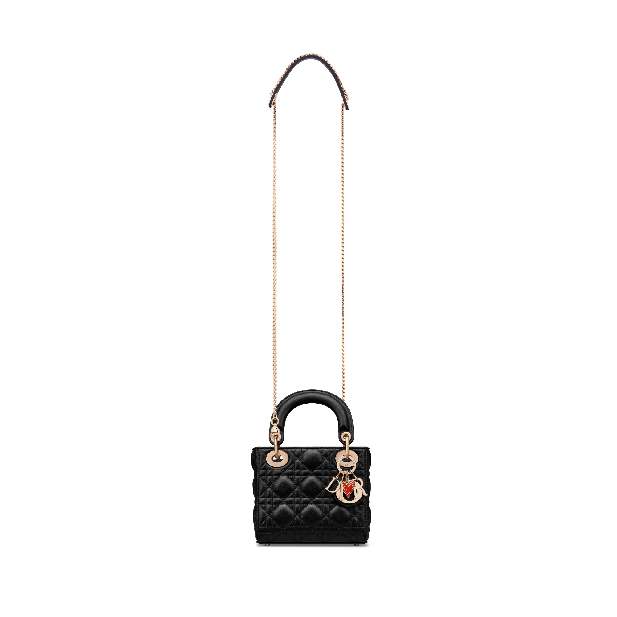 Dioramour Mini Lady Dior Bag Black Cannage Lambskin | DIOR