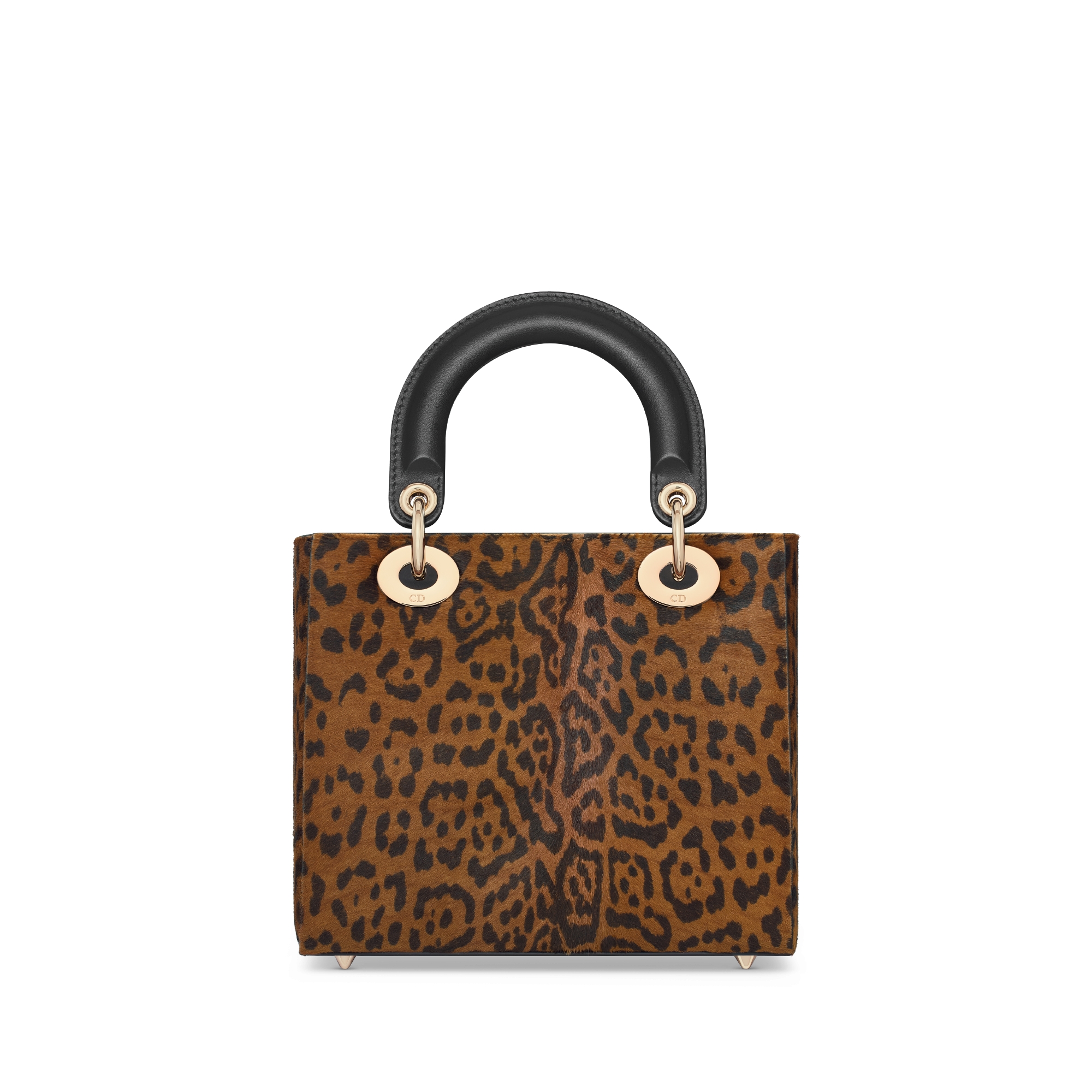 Small Lady Dior Bag Camel Pony Hair Calfskin with Brown Leopard Motif ...
