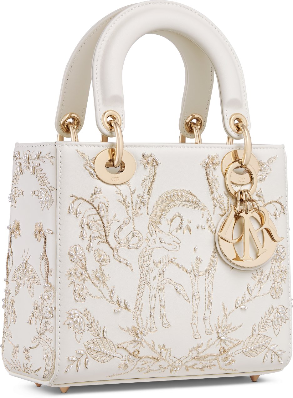 Sac Lady Dior Small Cuir d'agneau brodé Millefiori Unicorn couleur ...