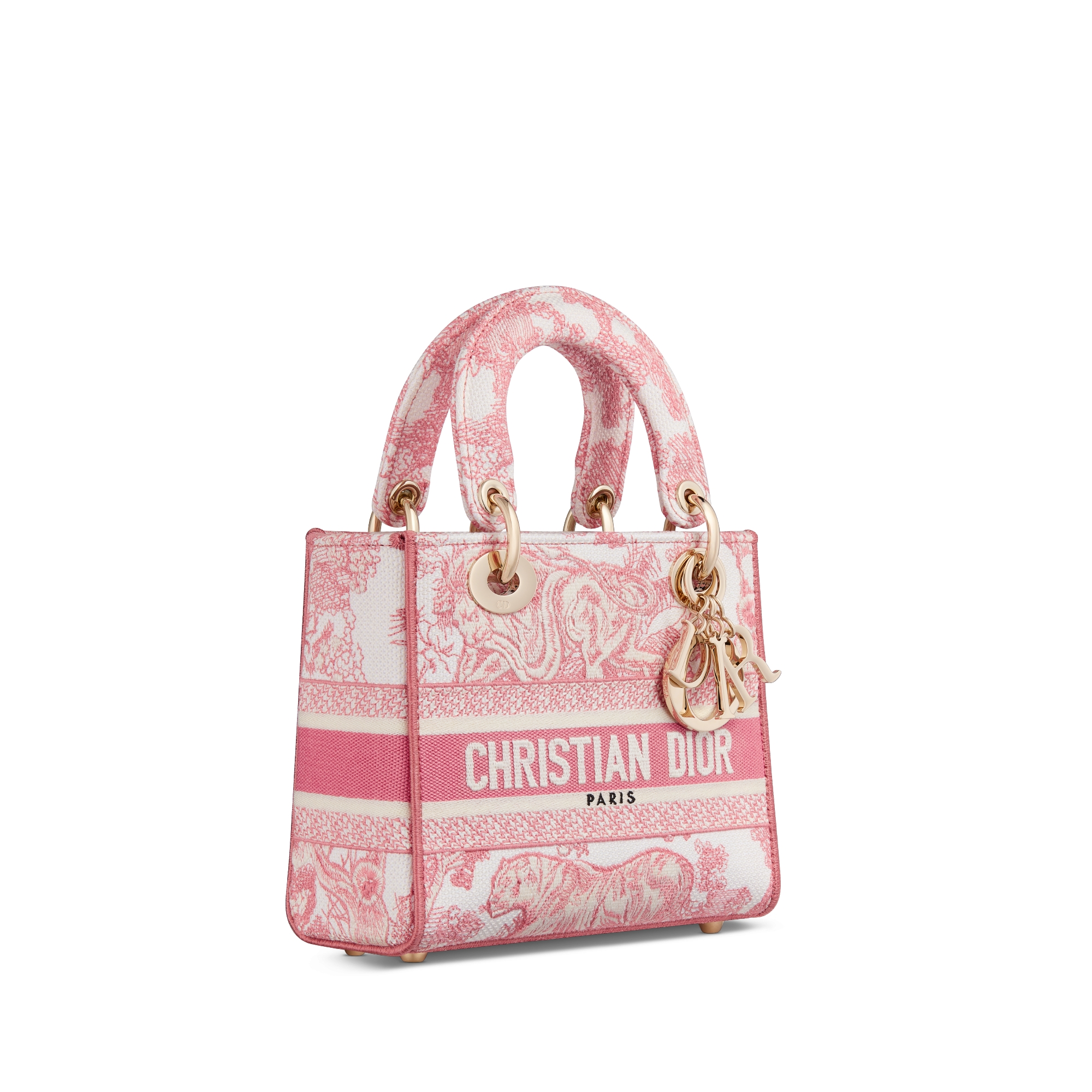 Dioriviera Lady D-Lite 스몰 백 야로 핑크 Toile de Jouy Sauvage 자수 | DIOR