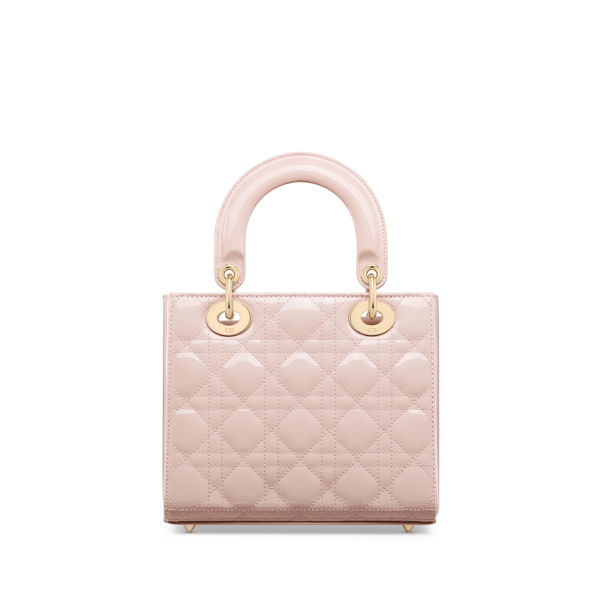 Lady Dior 스몰 백 파우더 핑크 페이턴트 까나쥬 송아지 가죽 | DIOR