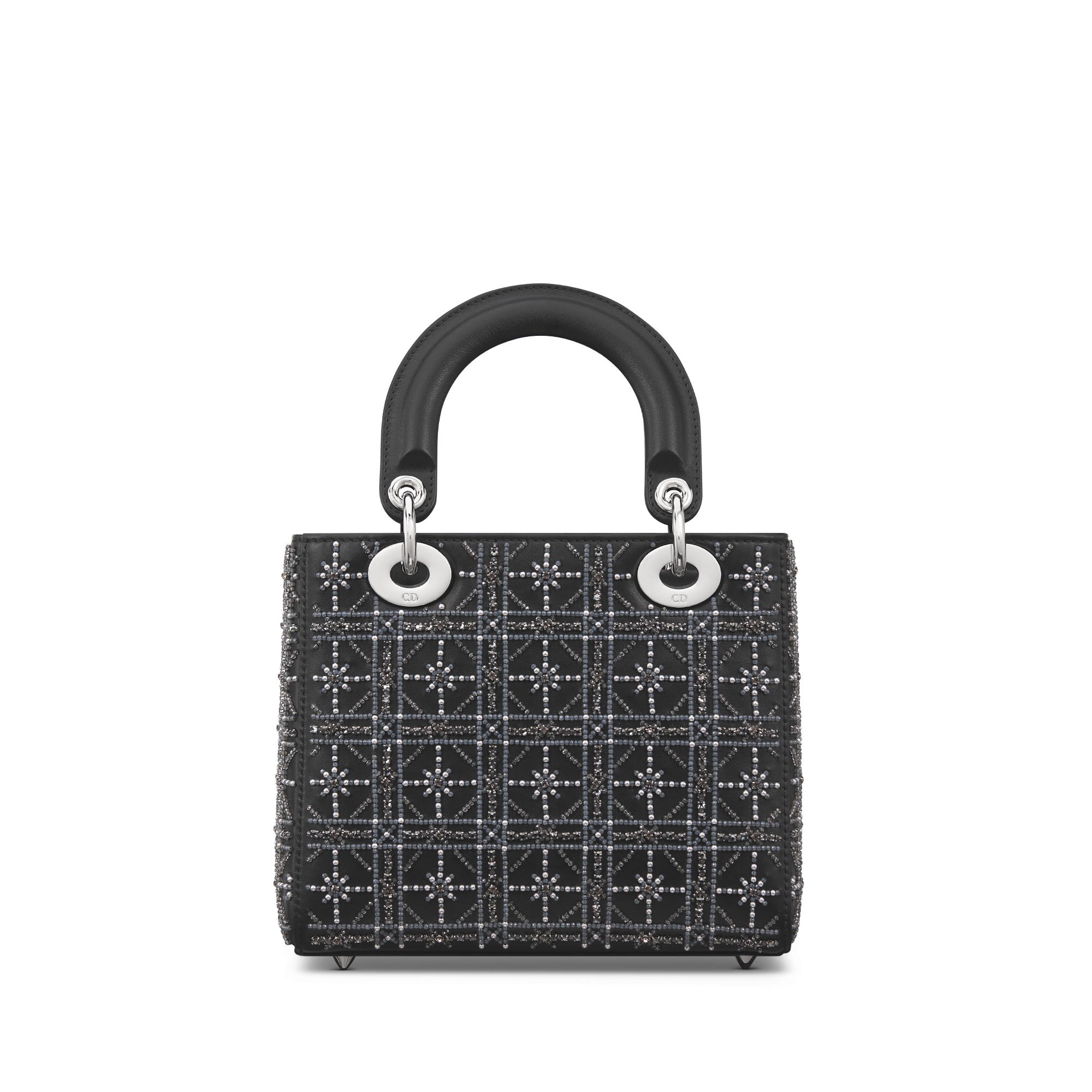 Small Lady Dior Bag Black Cannage Calfskin Embroidered with Multicolor ...