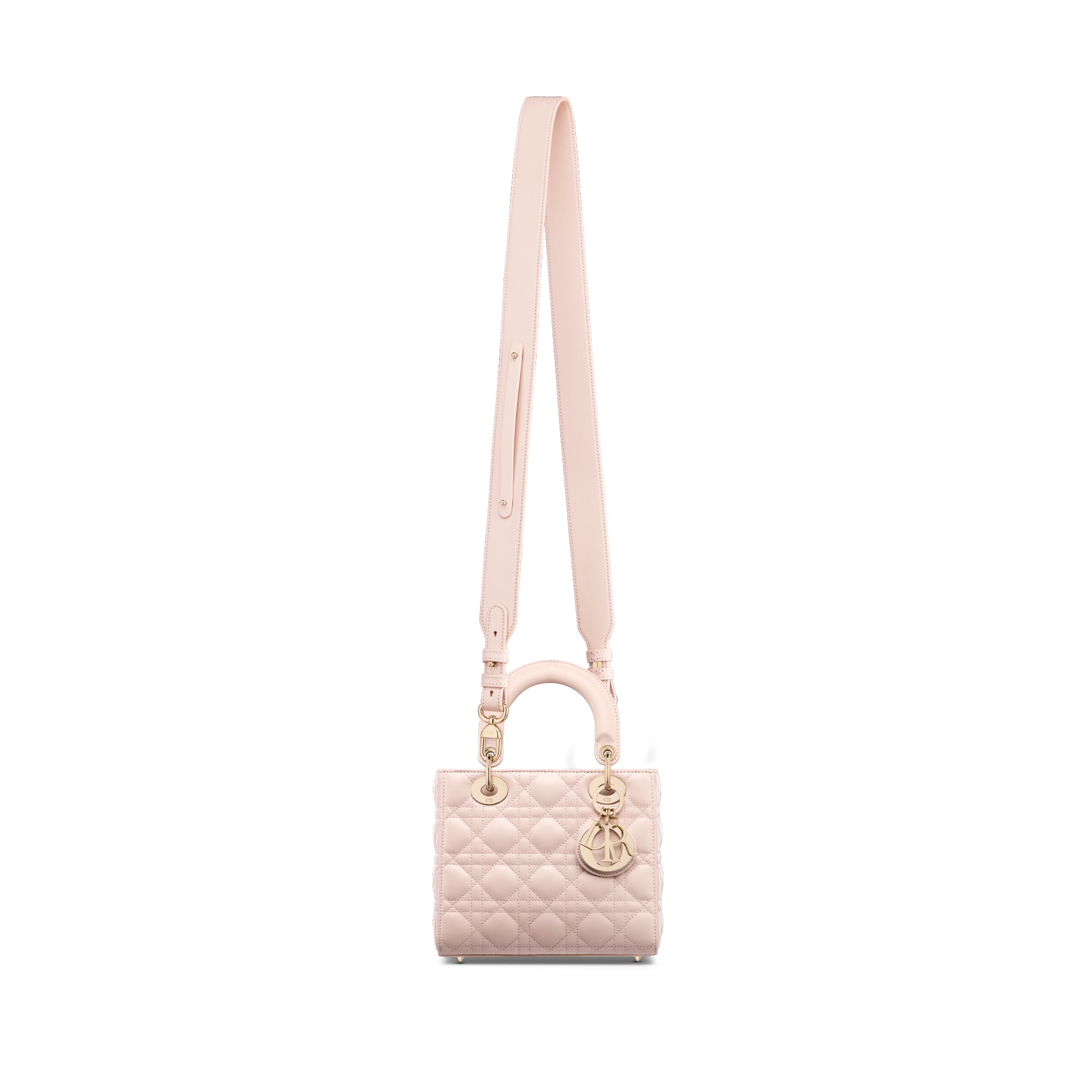 Small Lady Dior My ABCDior Bag Powder Pink Pearlescent Cannage Lambskin ...