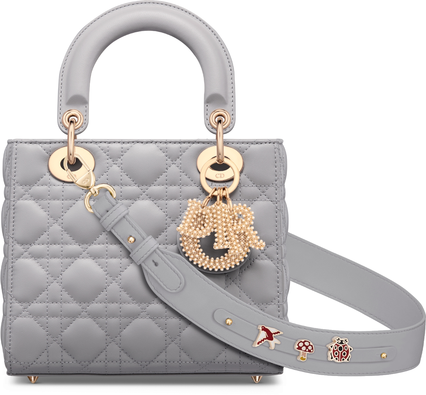 Small Lady Dior My ABCDior Bag Gray Cannage Lambskin | DIOR