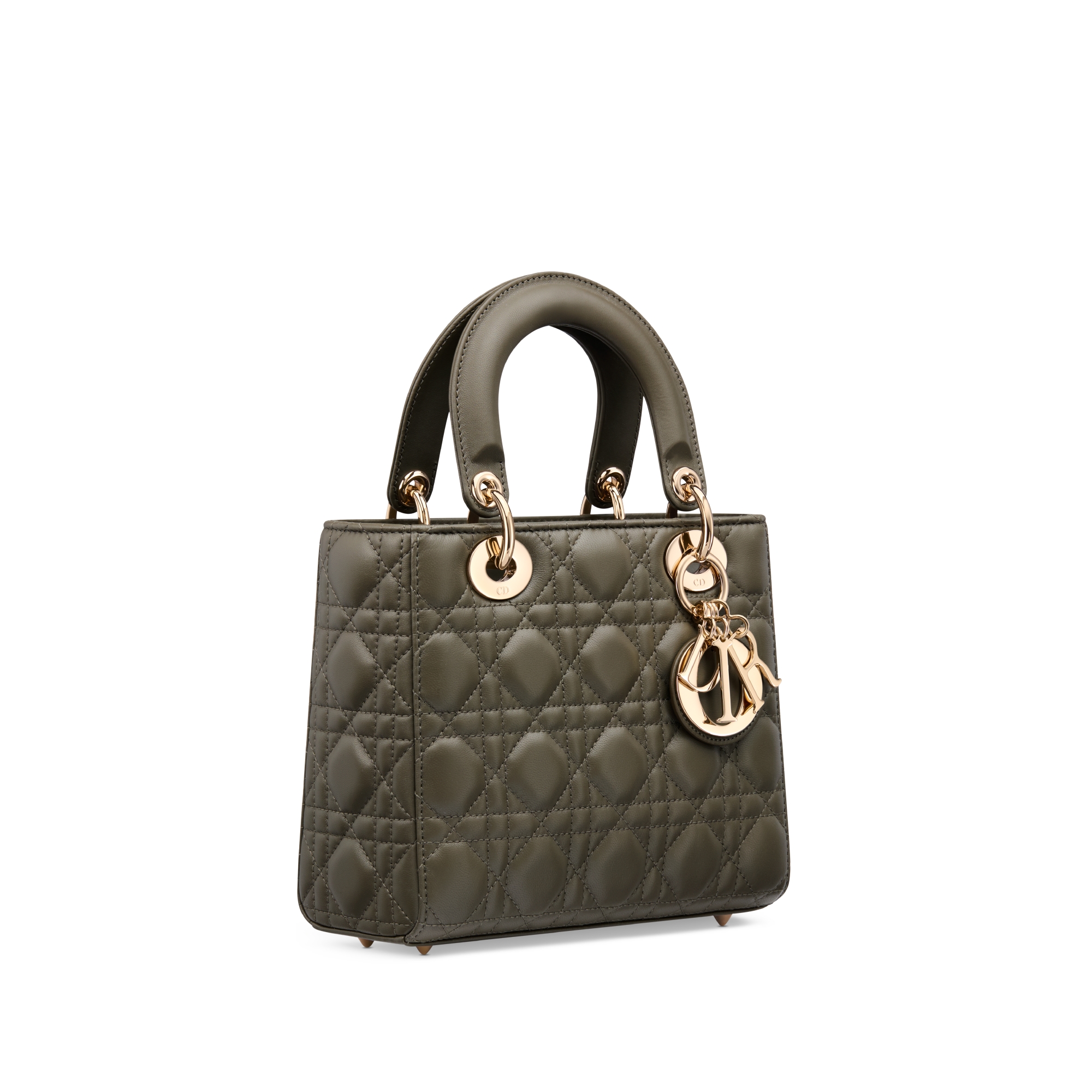 Small Lady Dior My ABCDior Bag Olive Taupe Cannage Lambskin | DIOR