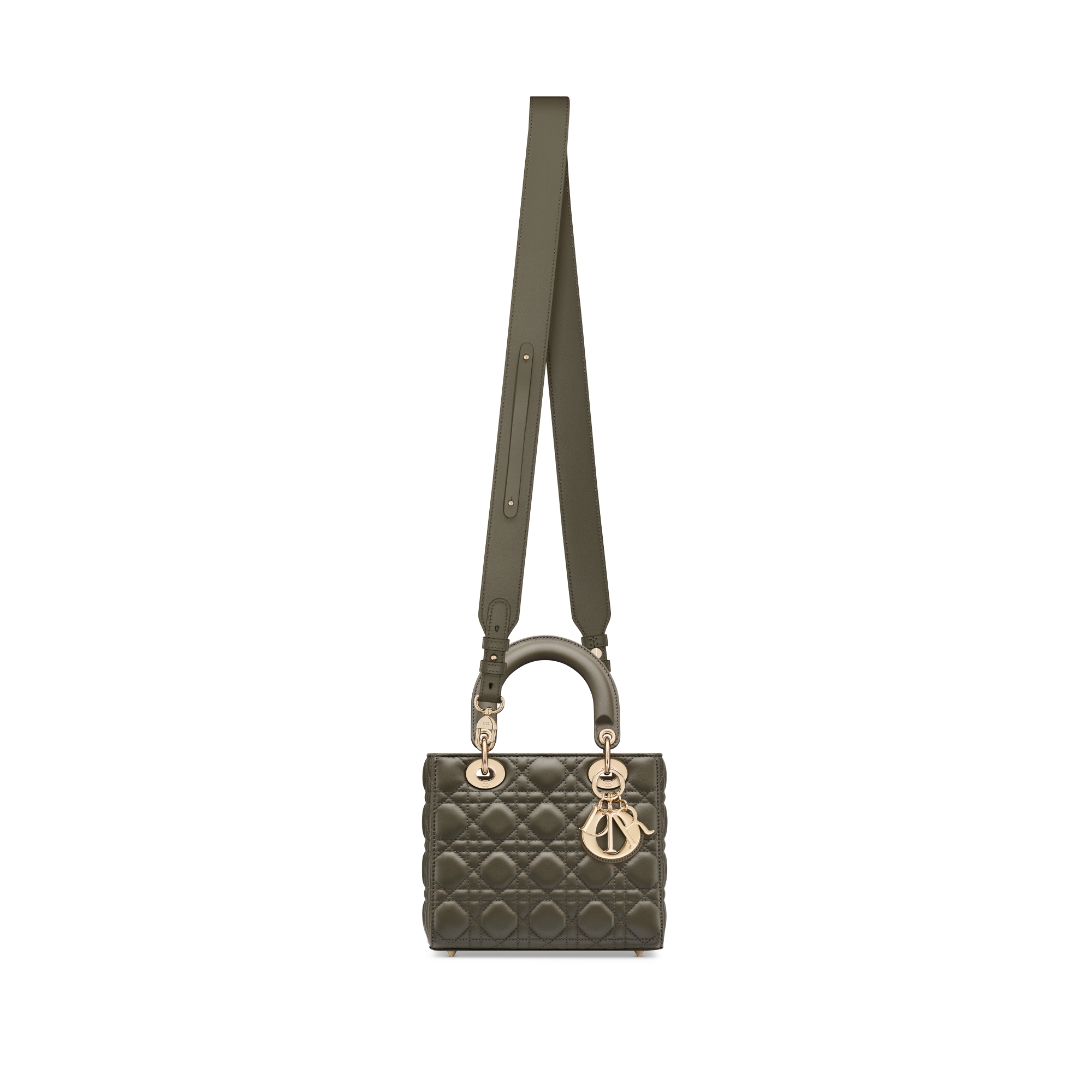 Small Lady Dior My ABCDior Bag Olive Taupe Cannage Lambskin | DIOR