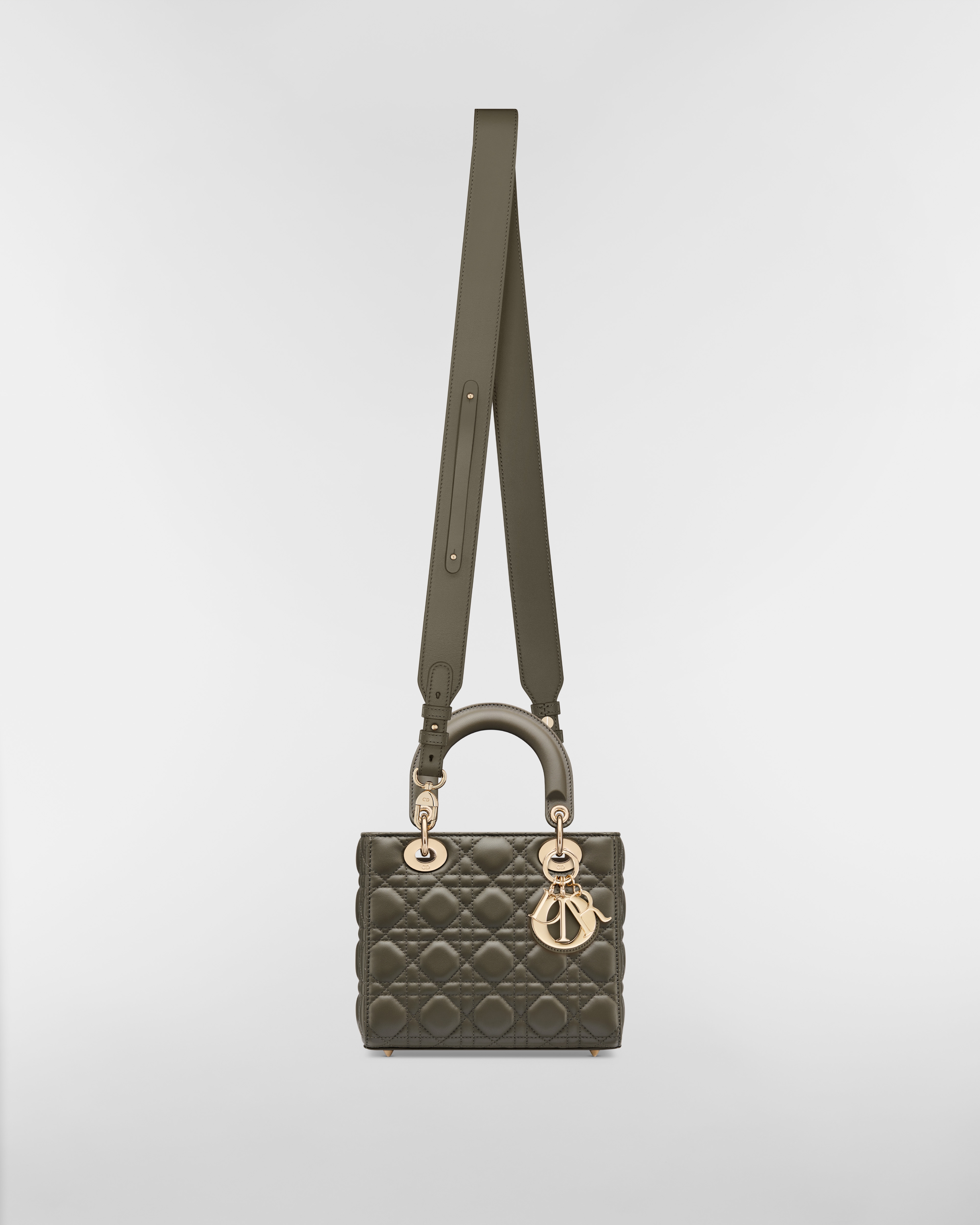 Small Lady Dior My ABCDior Bag Olive Taupe Cannage Lambskin | DIOR