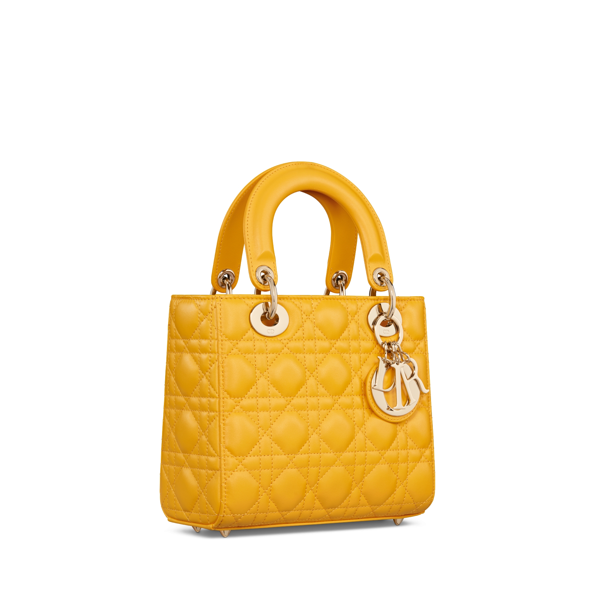 Small Lady Dior My ABCDior Bag Sunny Yellow Cannage Lambskin | DIOR