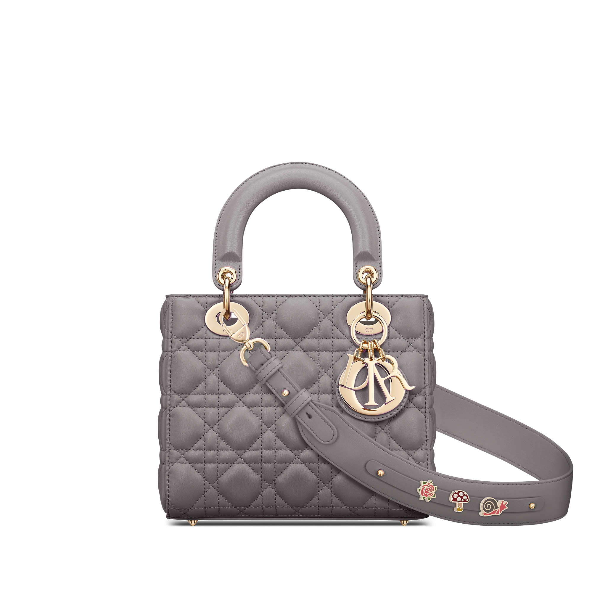 Small Lady Dior My ABCDior Bag Steel Gray Cannage Lambskin | DIOR