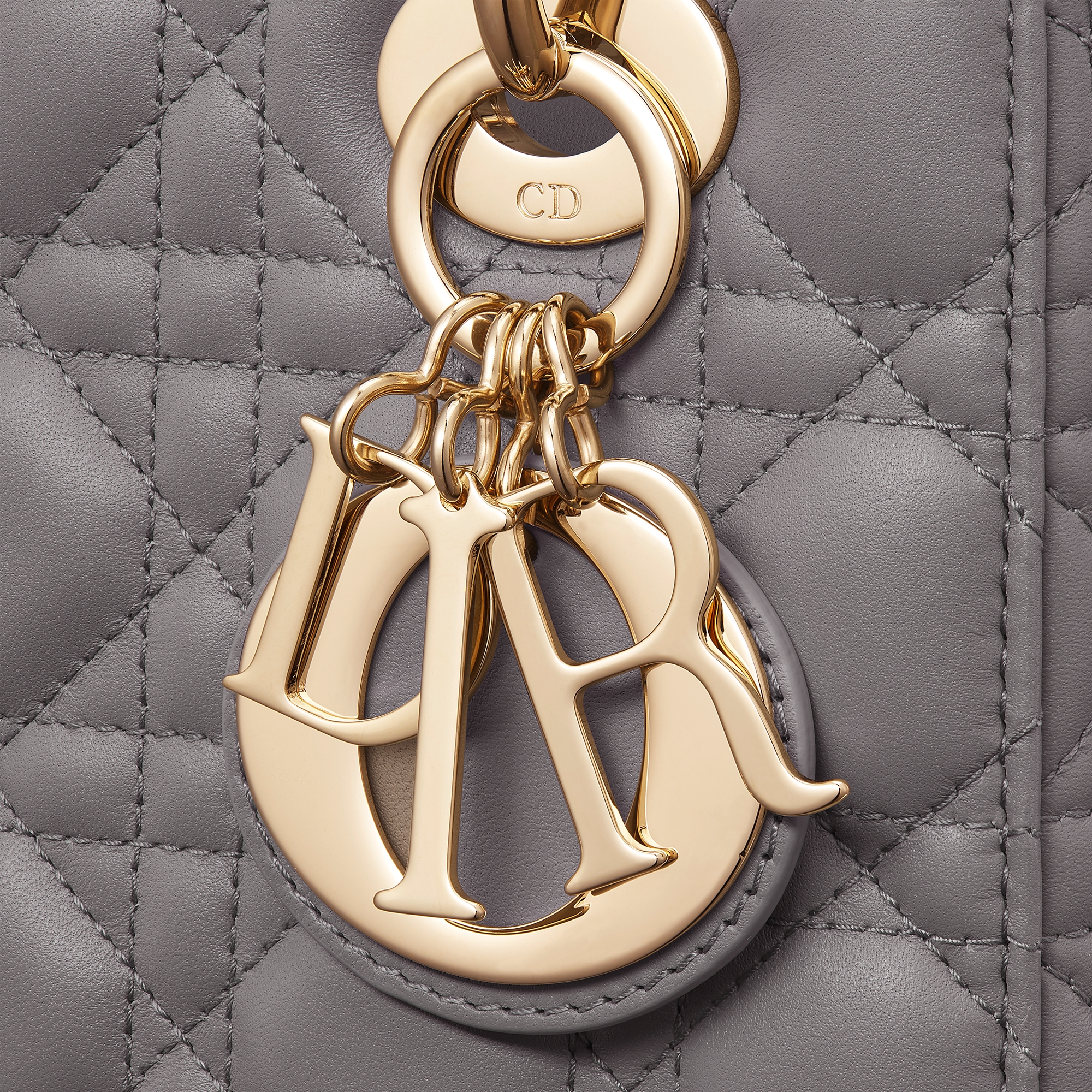 Small Lady Dior My ABCDior Bag Steel Gray Cannage Lambskin | DIOR
