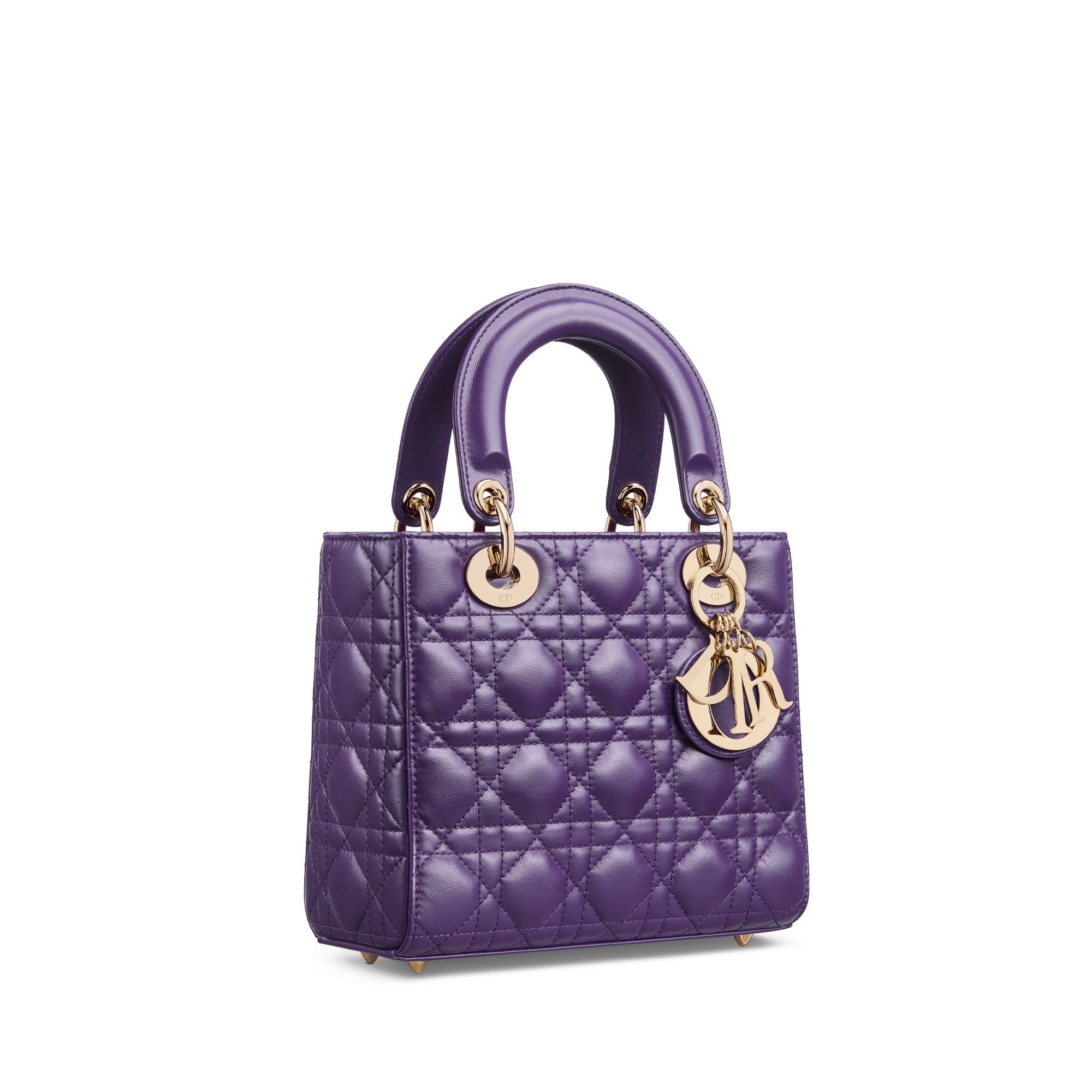 Small Lady Dior My ABCDior Bag Deep Purple Cannage Lambskin | DIOR