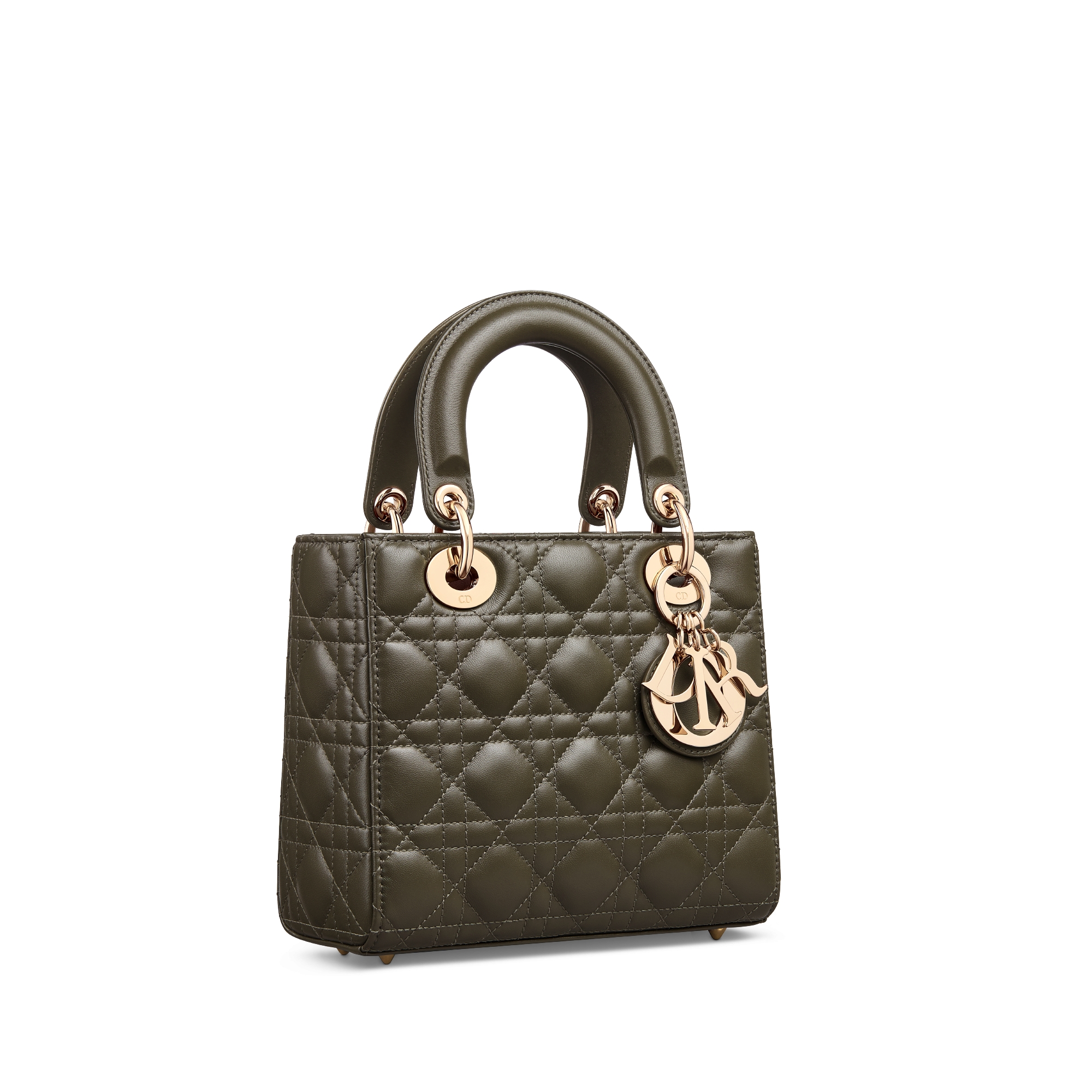 Small Lady Dior My ABCDior Bag Khaki Cannage Lambskin | DIOR