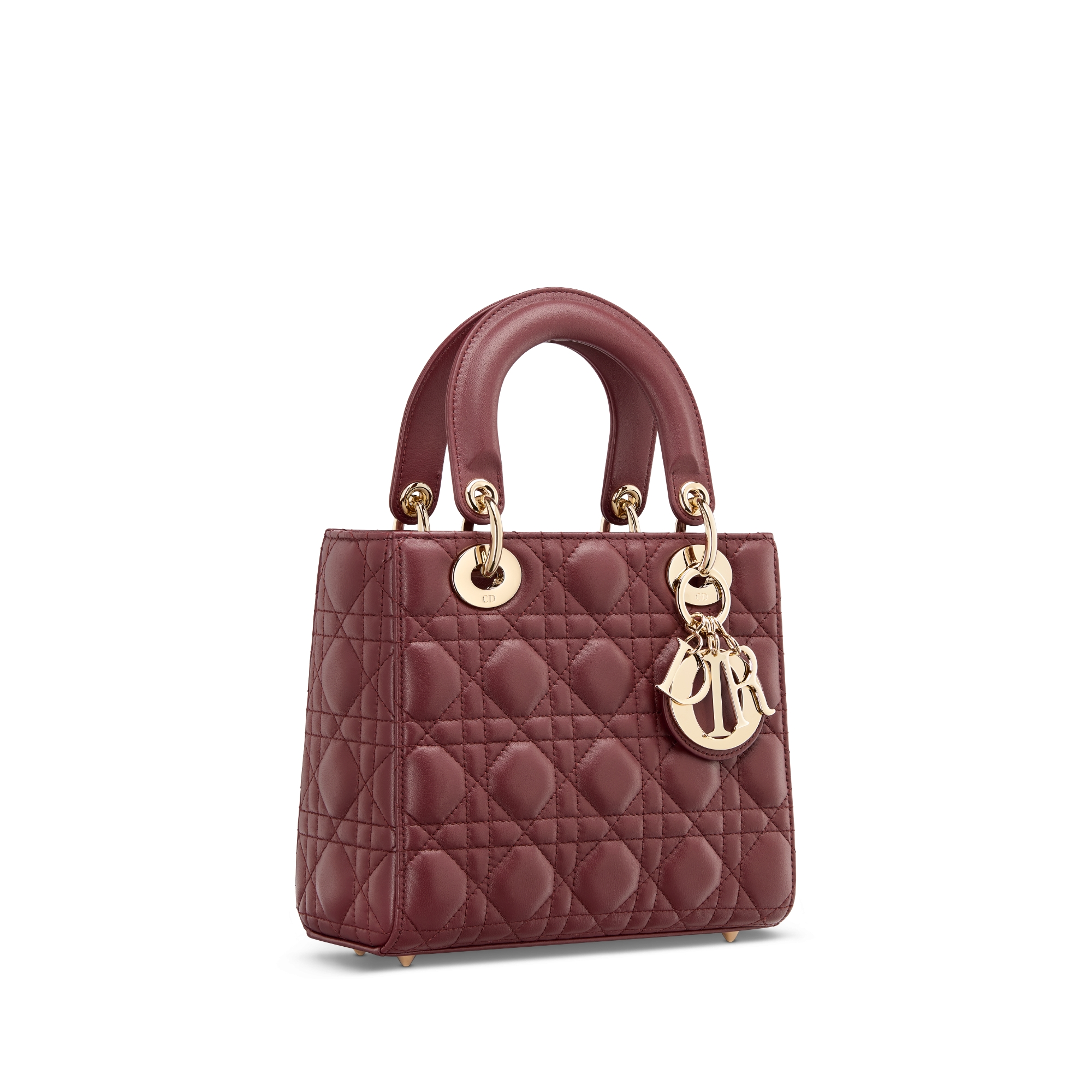 Sac Lady Dior My ABCDior Small Cuir d'agneau Cannage rouge dahlia | DIOR