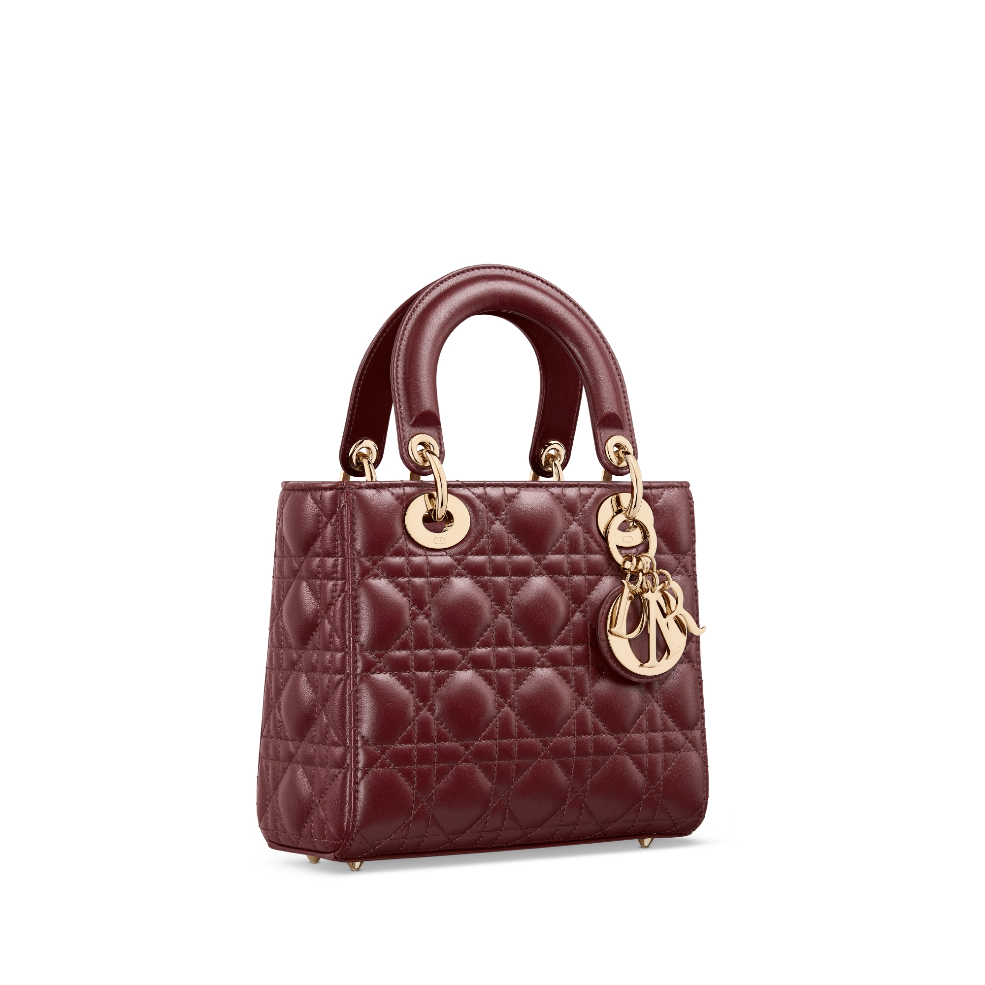 Small Lady Dior My ABCDior Bag Burgundy Cannage Lambskin | DIOR